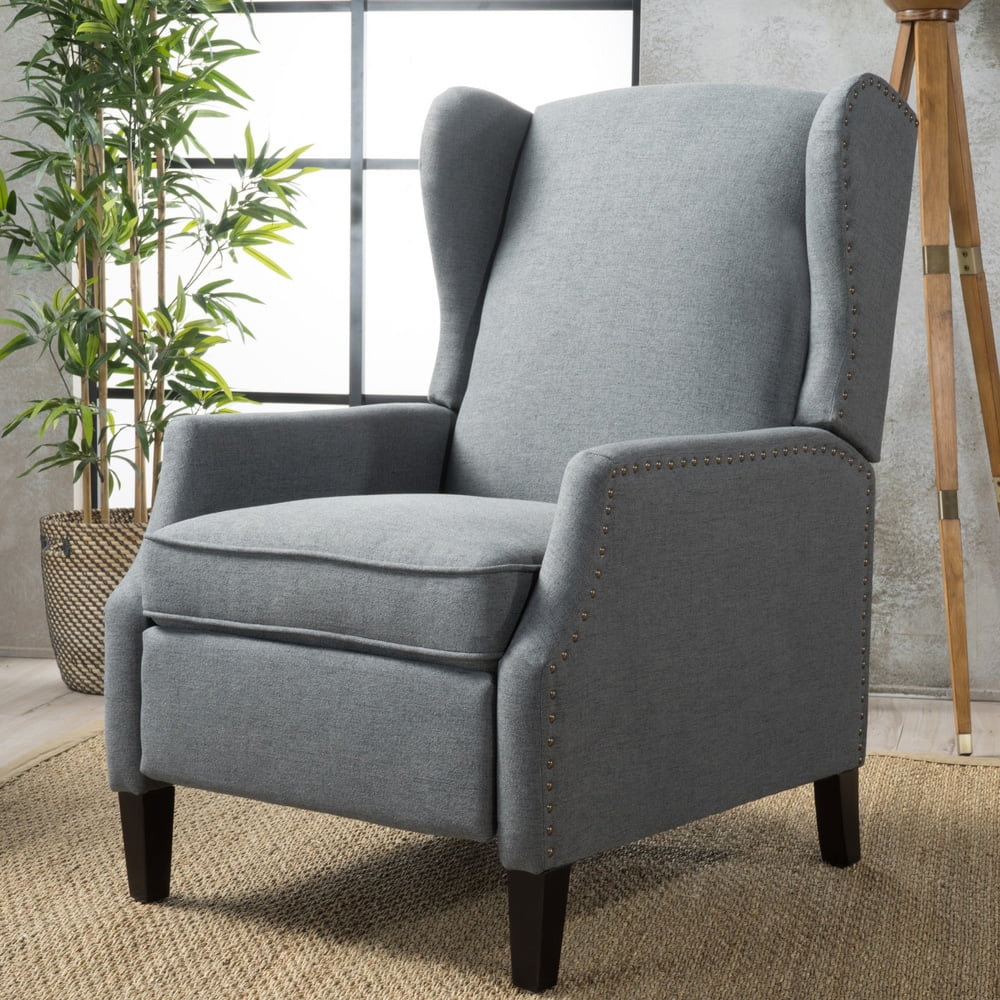 Christopher Knight Home Wescott Wingback Pushback Recliner by Charcoal ...