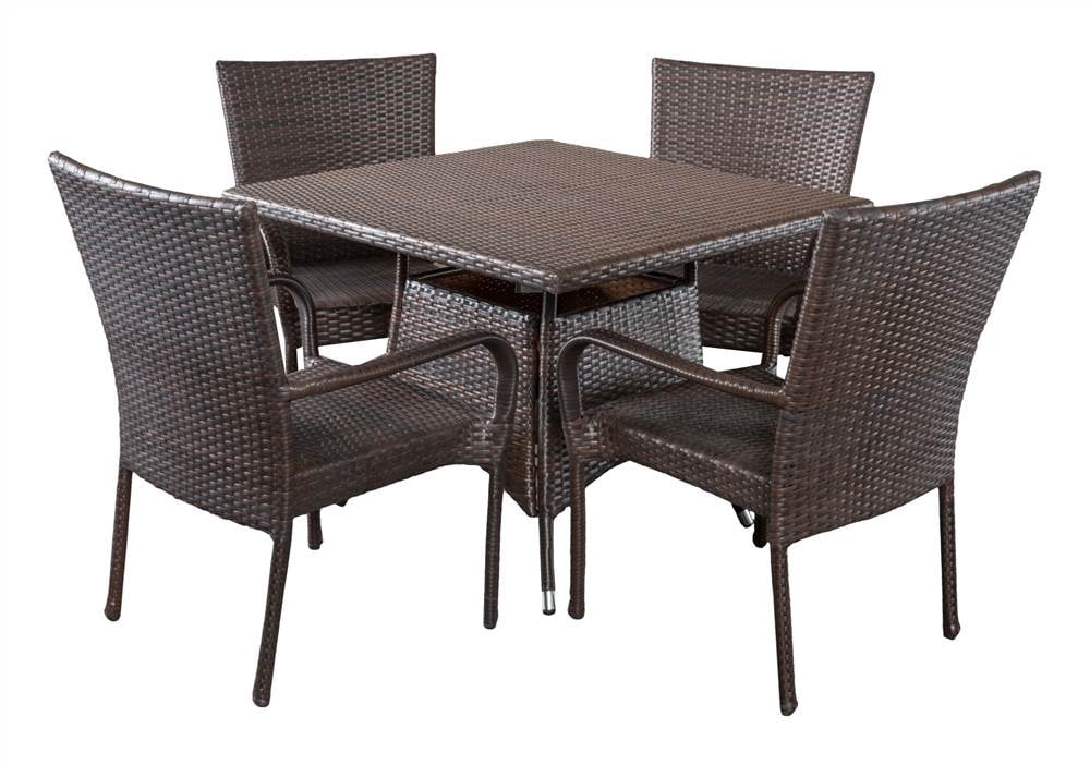 Christopher Knight Home Wesley Outdoor 5-piece Wicker Dining Set by ...