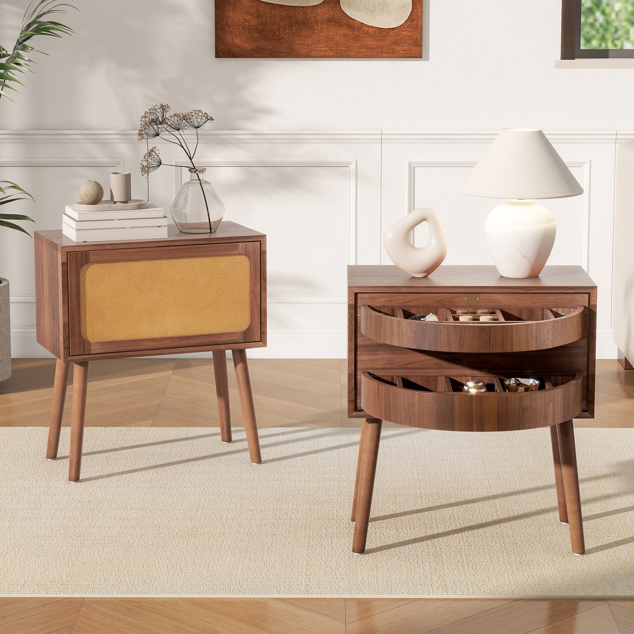 Christopher Knight Home Wood Nightstand with Rotating Hidden ...
