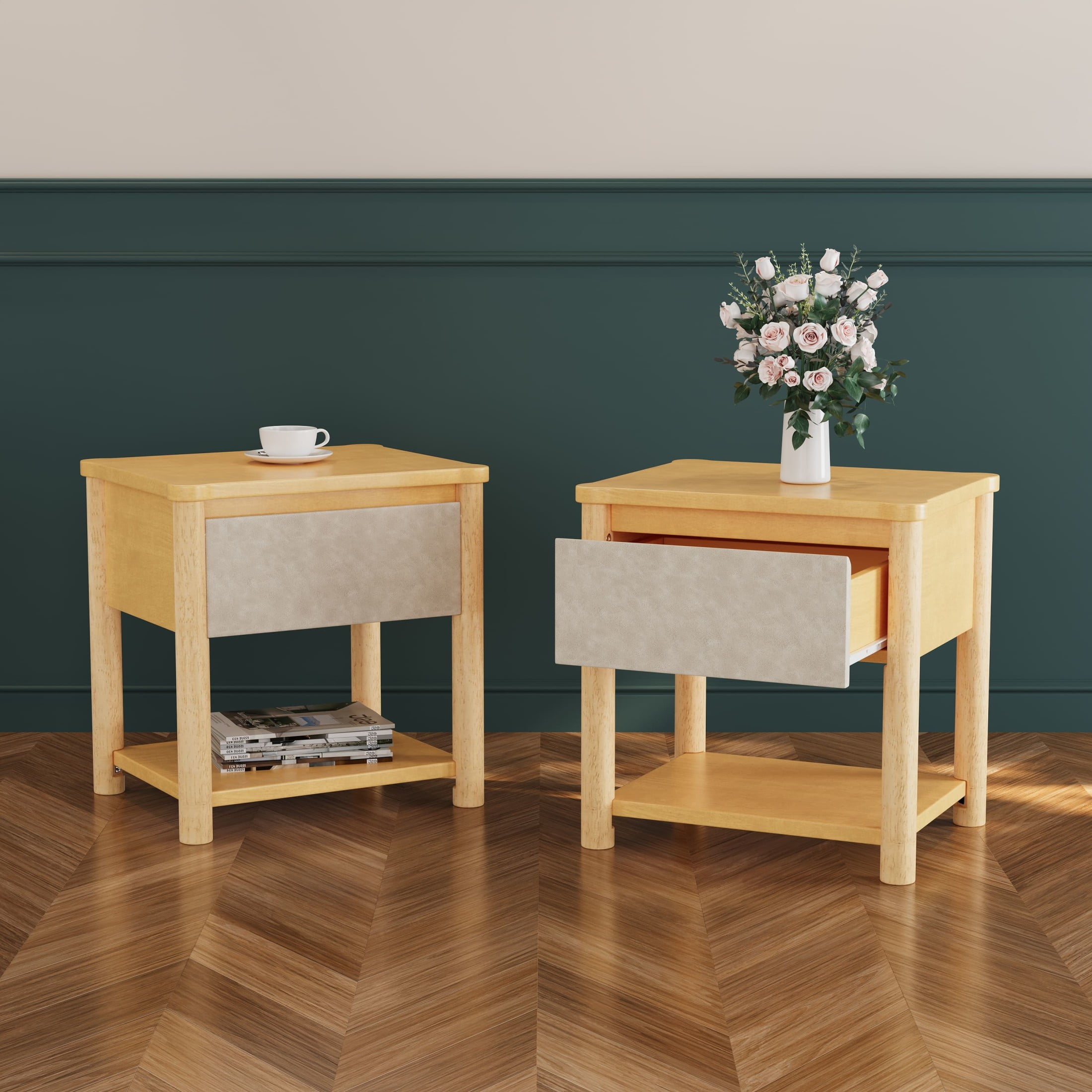 Christopher Knight Home Wood Nightstands with Drawer, Modern Farmhouse ...