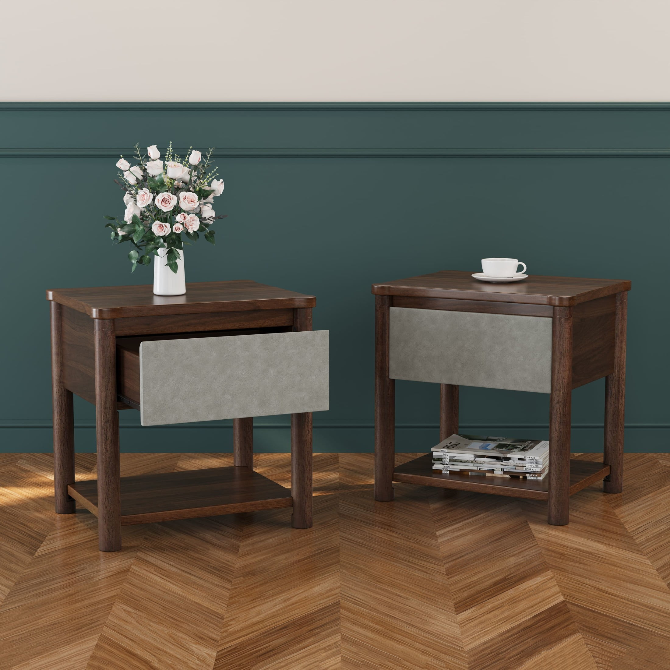 Christopher Knight Home Wood Nightstands with Drawer, Modern Farmhouse ...