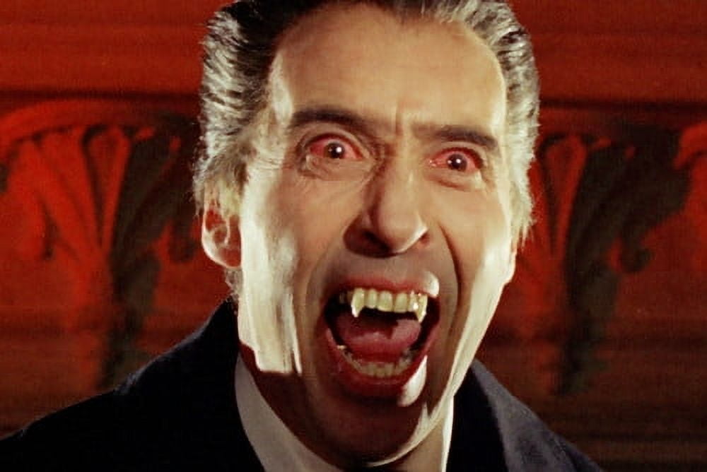 Christopher Lee Bearing Fangs With Red Eyes Dracula Hammer 24x36 Poster ...