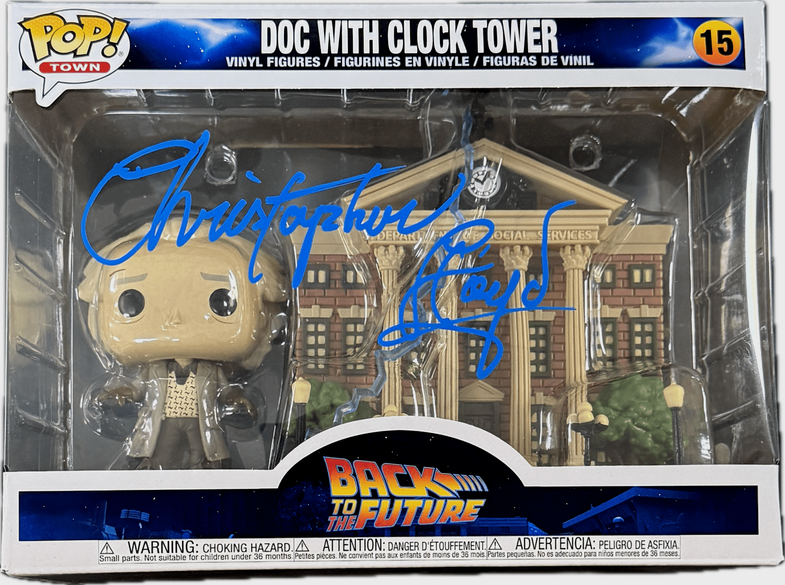 Christopher Lloyd Doc Clock Tower Signed Back to The Future POP Figure ...