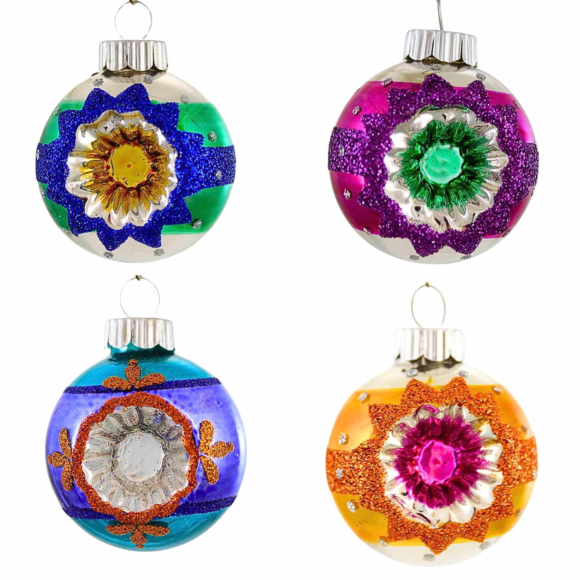 Christopher Radko 2.00In Reflector Rounds, Glass, Shiny Brite Glittered ...