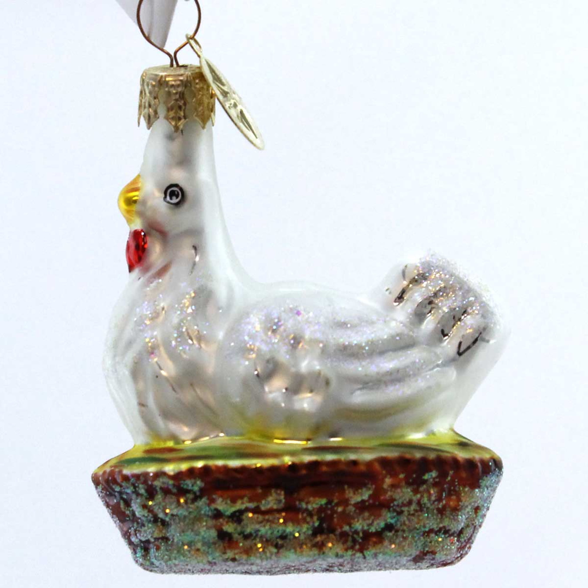 Christopher Radko Barnyard Beauties Gem Glass Chicken Nesting Basket ...