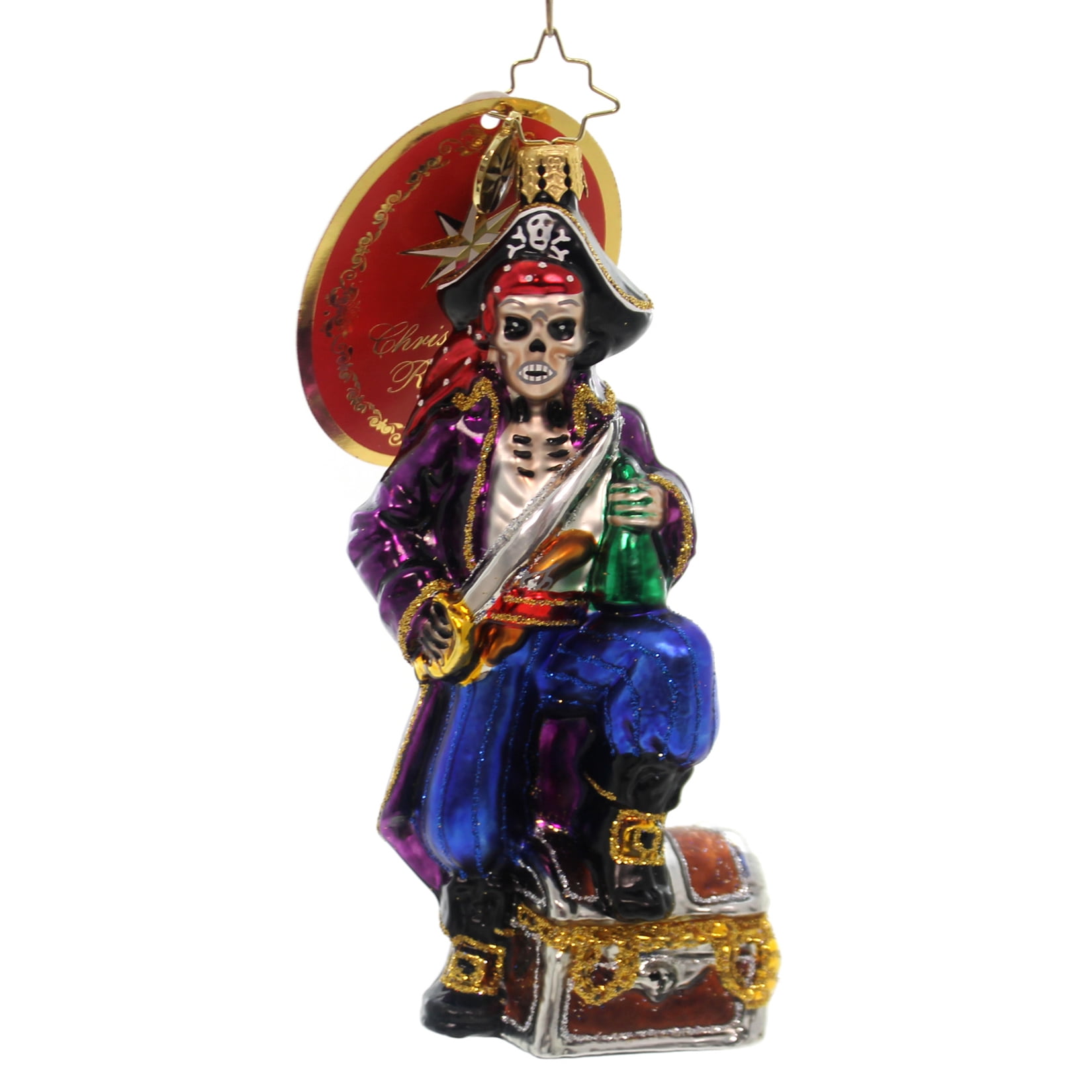 Christopher Radko Boney Buccaneer Glass Pirate Treasure Chest 1018210 ...
