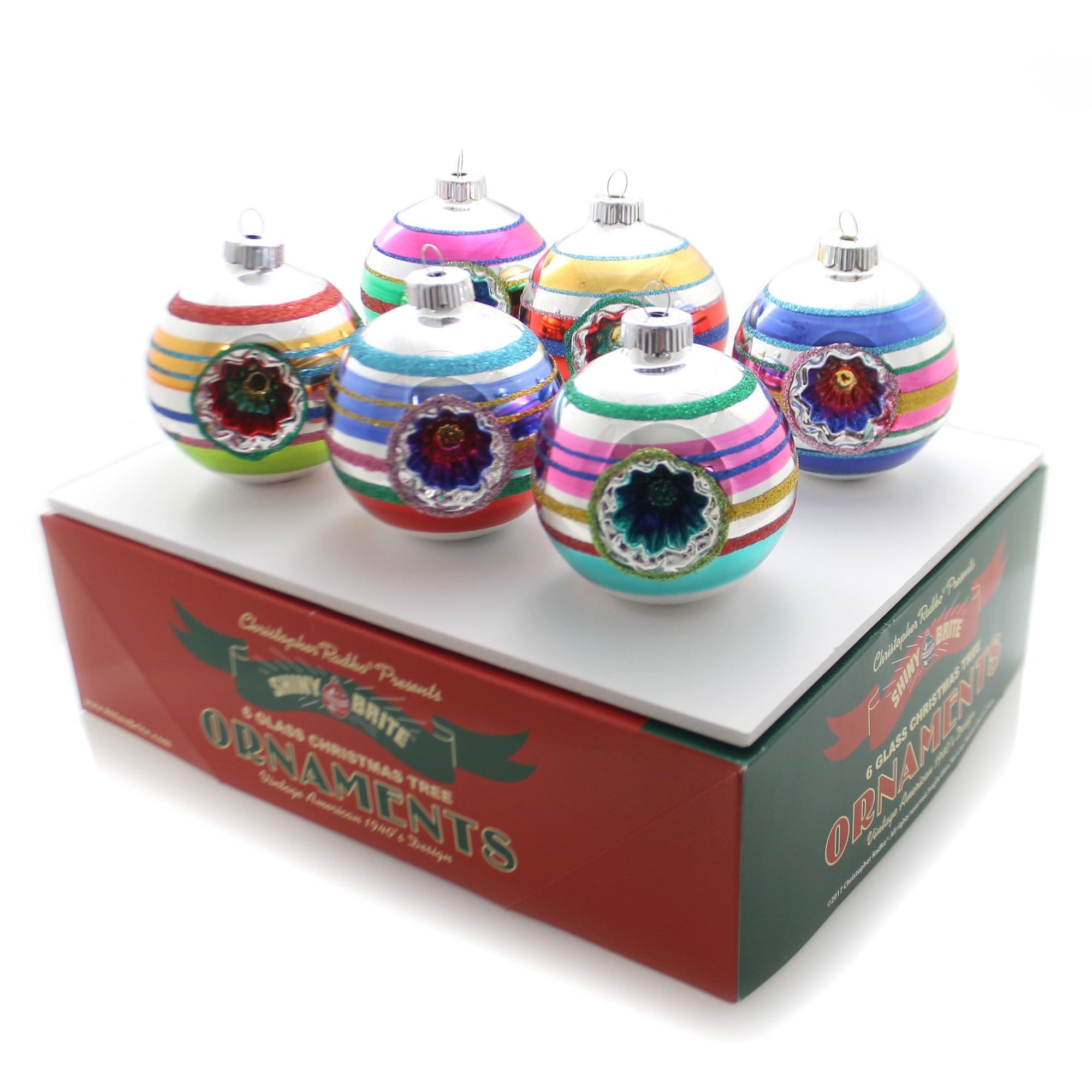 Christopher Radko Christmas Confetti Rounds W/ Reflectors Shiny Brite ...