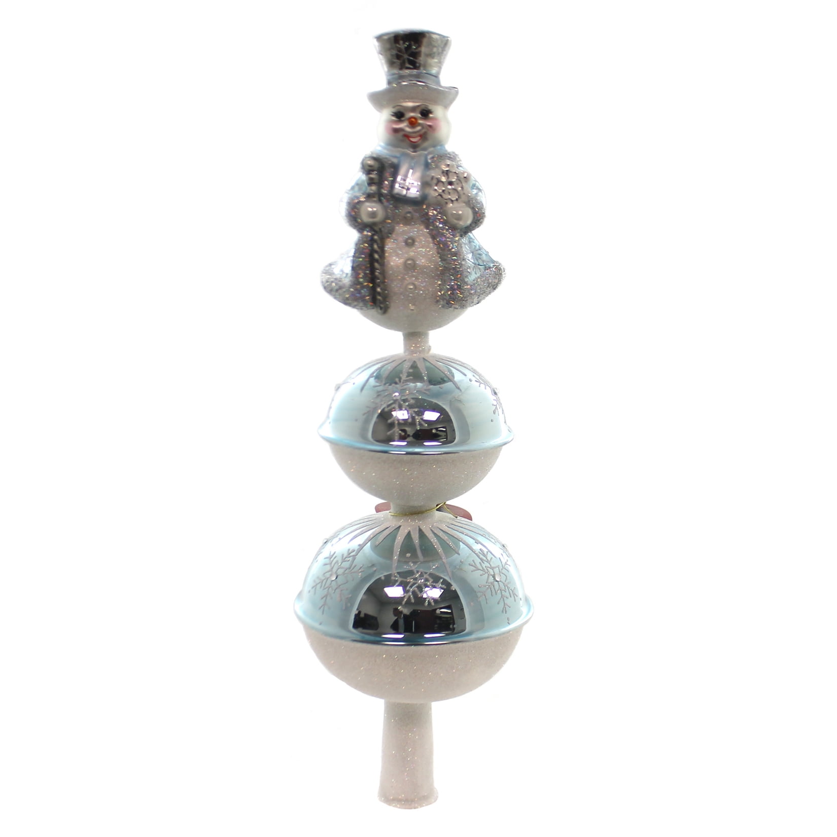 Christopher Radko Crystal Blue Sensation Tree Topper Snowman Finial ...
