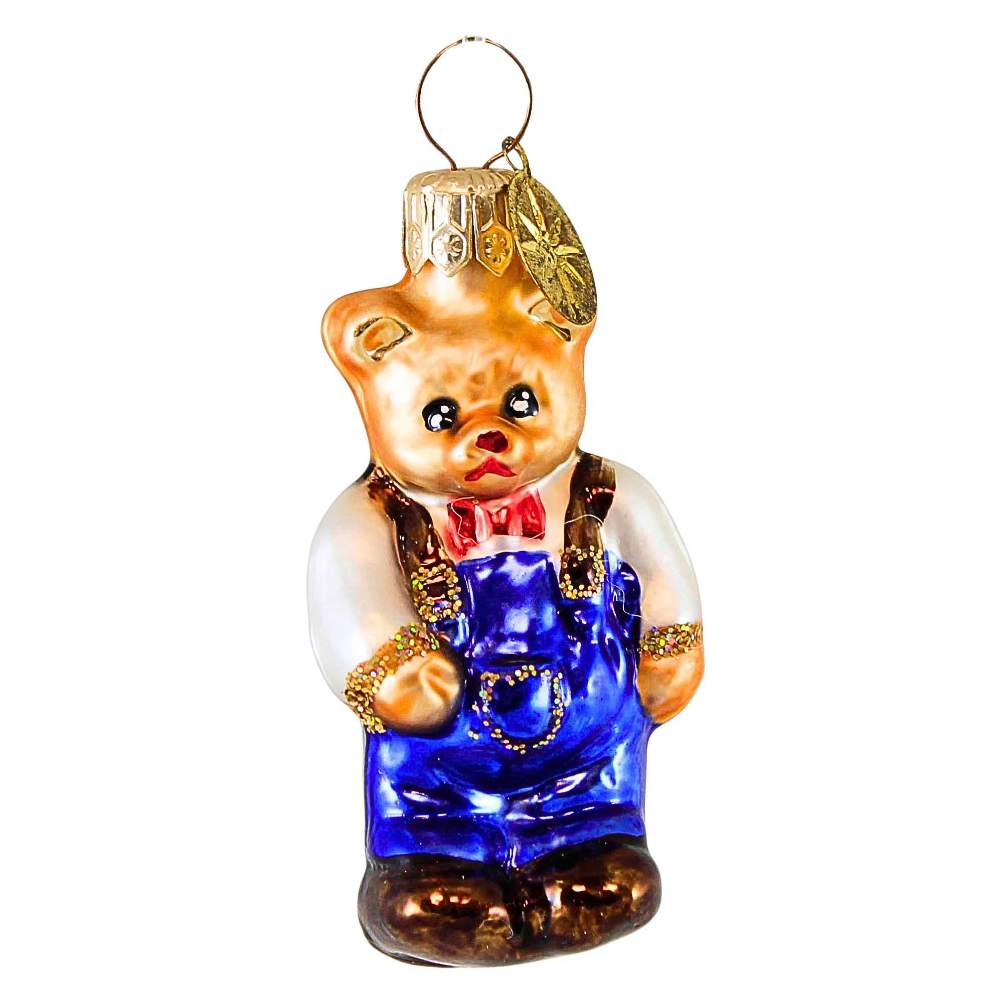 Christopher Radko Company 2.50In Cubby Coveralls, Glass, Ornament Teddy ...