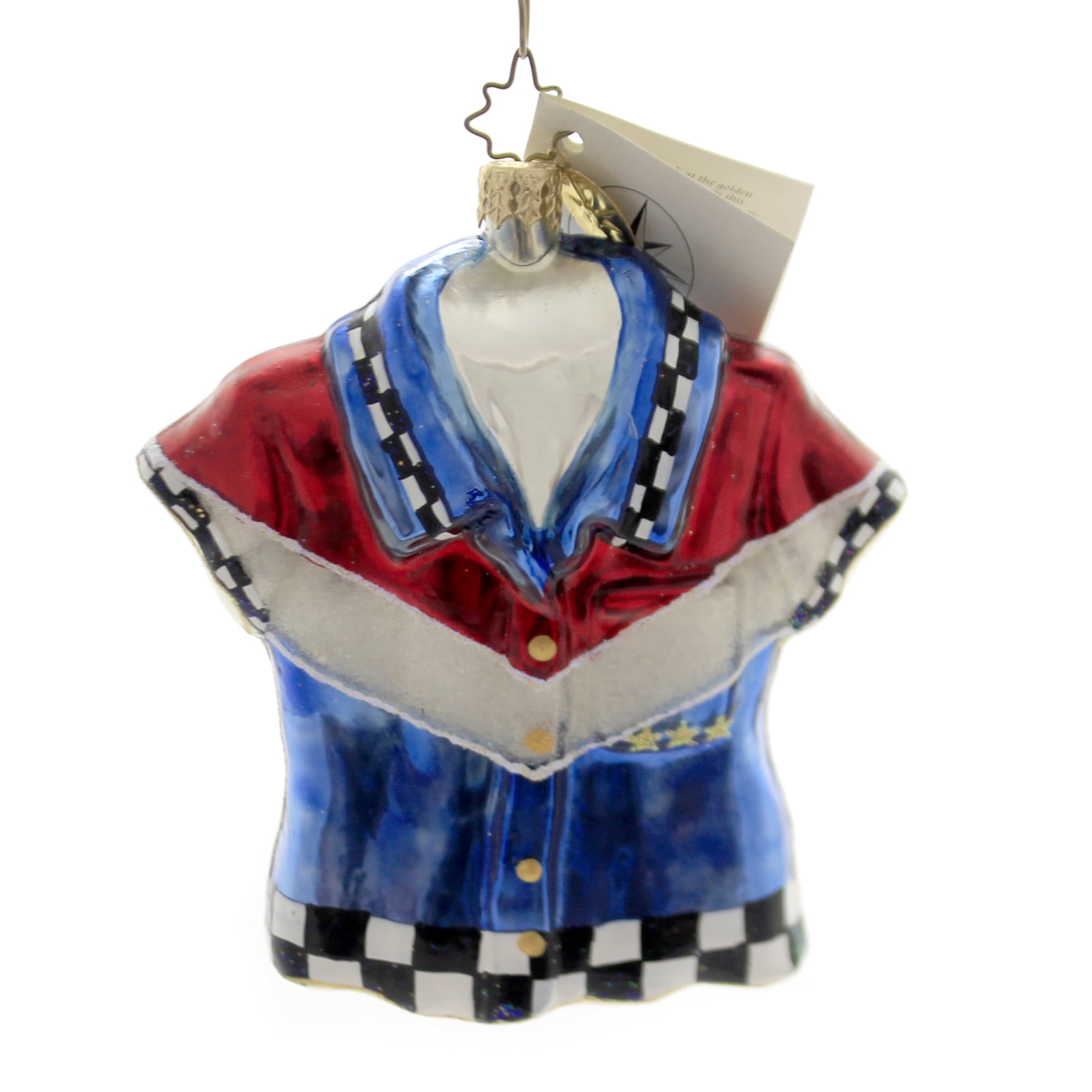 Christopher Radko Company 4.00In American Racer, Glass, Ornament Shirt ...