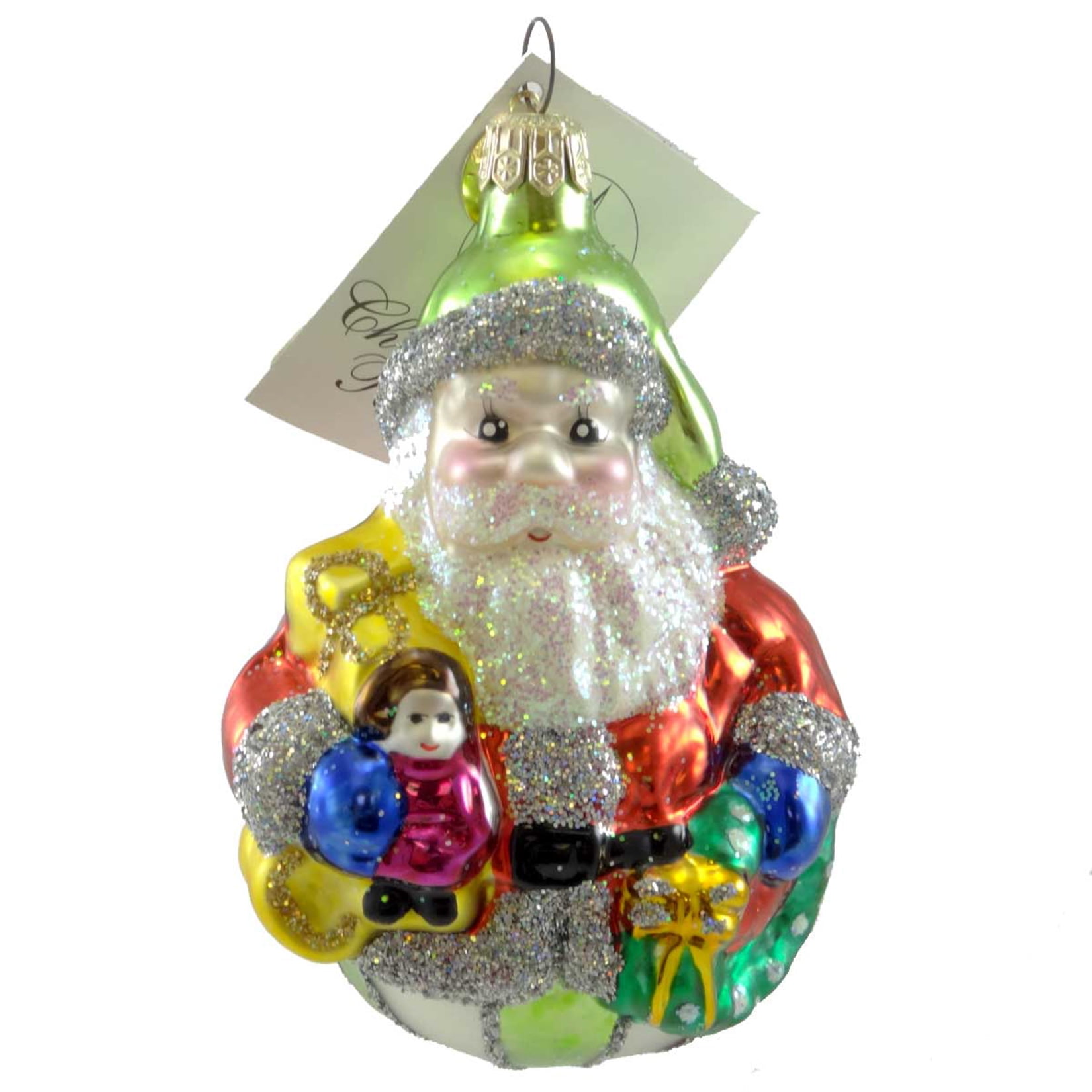 Christopher Radko Company 4.25In Jolly Roller, Glass, Ornament Santa ...