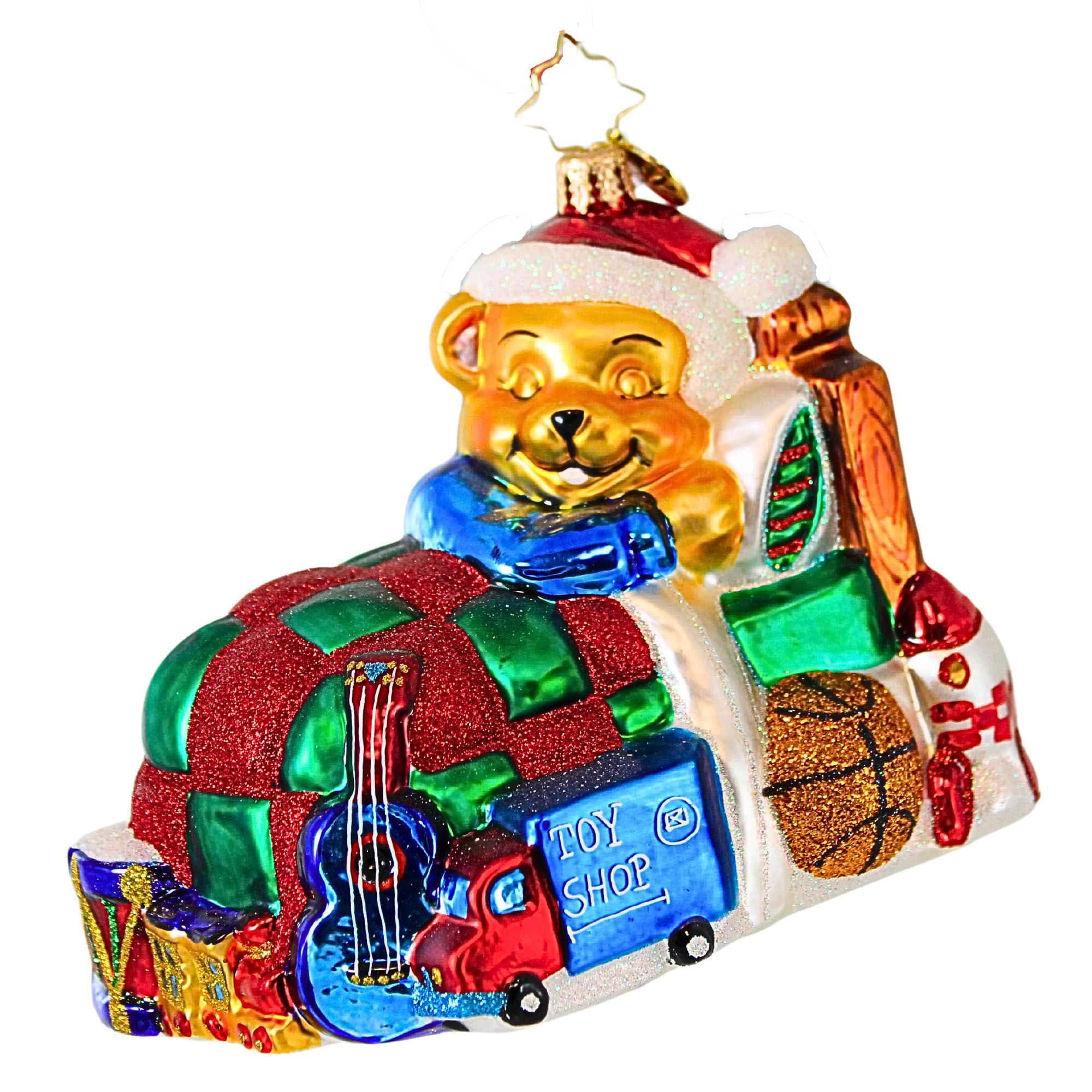 Christopher Radko Company 4.25In Sleep Tight Teddy, Glass, Christmas ...