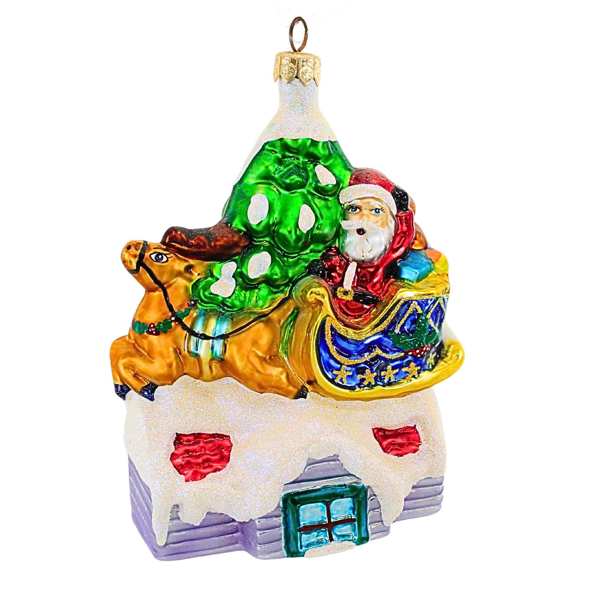Christopher Radko Company 5.50In Up On The Roof Top, Glass, Ornament ...