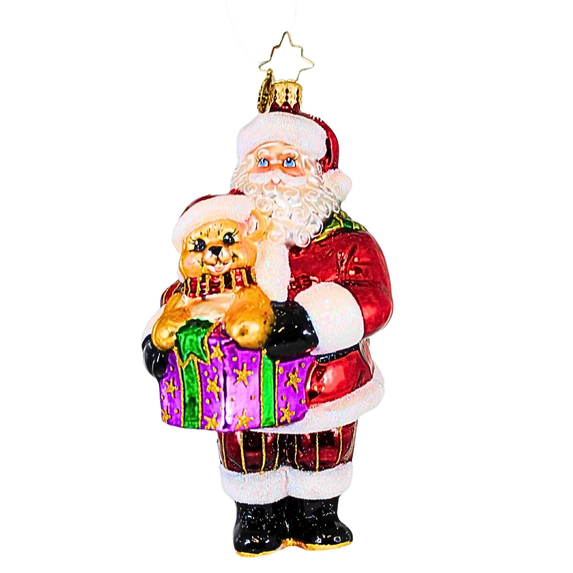 Christopher Radko Company 6.00In Precious Teddy, Glass, Santa Ornament ...