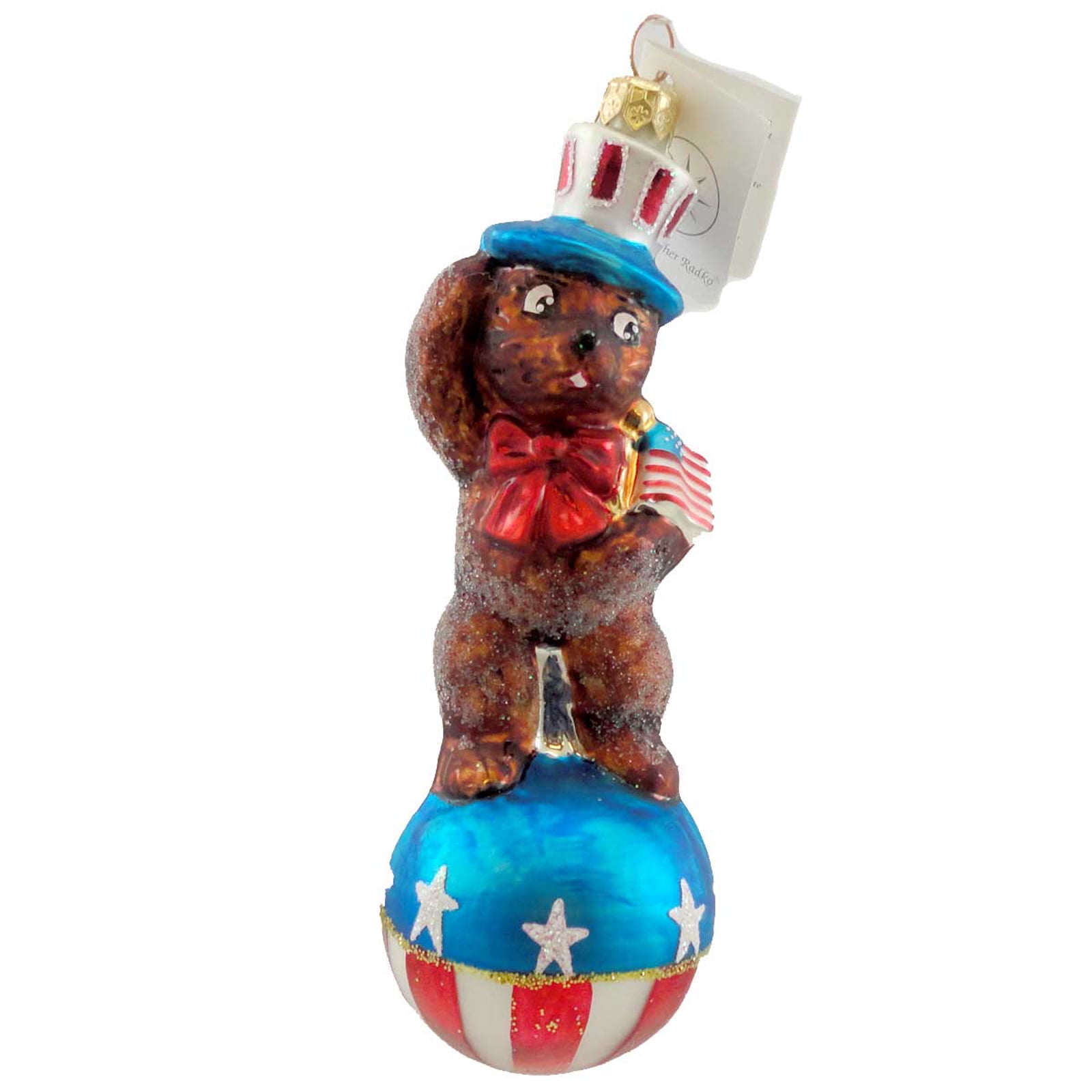 Christopher Radko Company 6.50In Teddy For President, Glass, Ornament ...