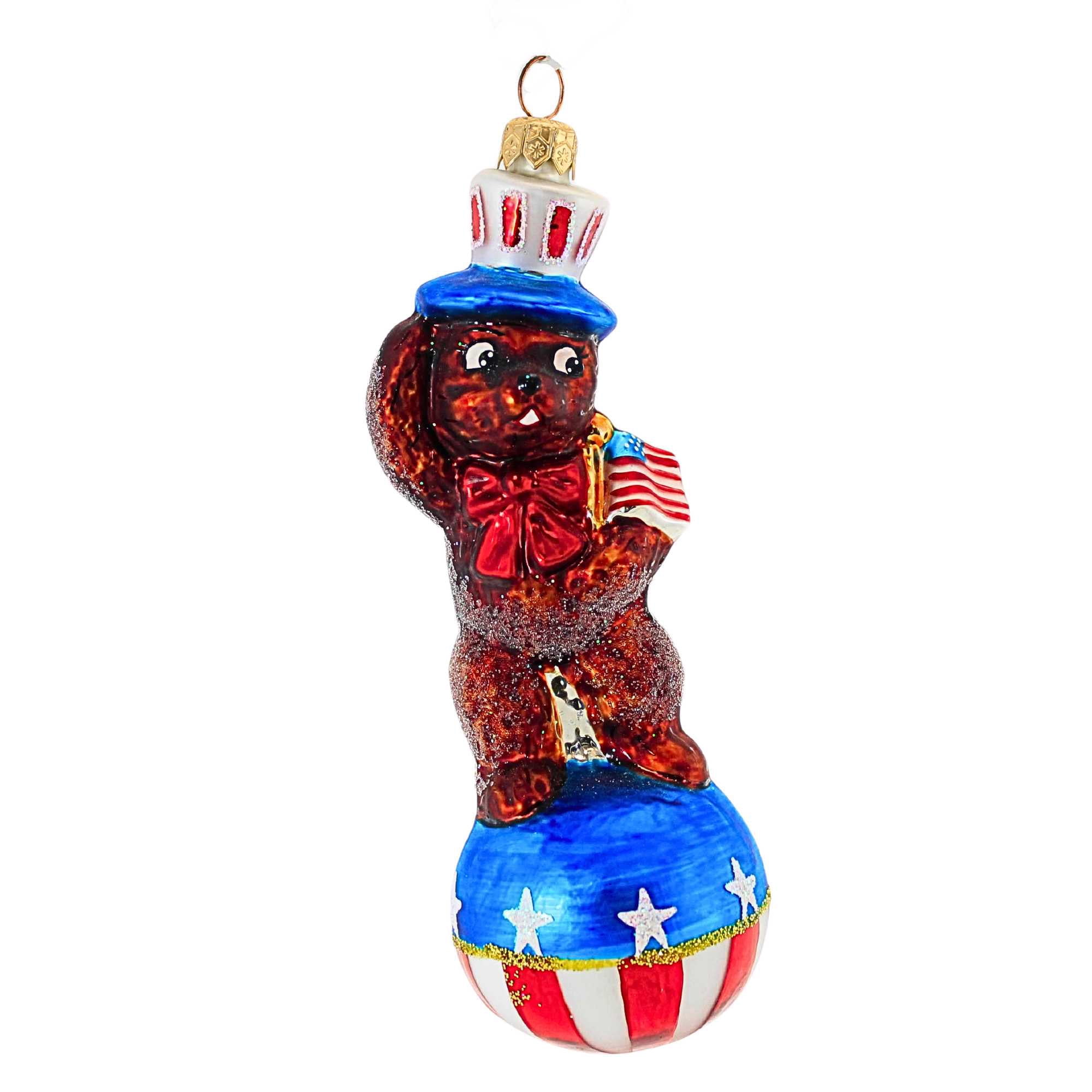 Christopher Radko Company 6.50In Teddy For President, Glass, Ornament ...