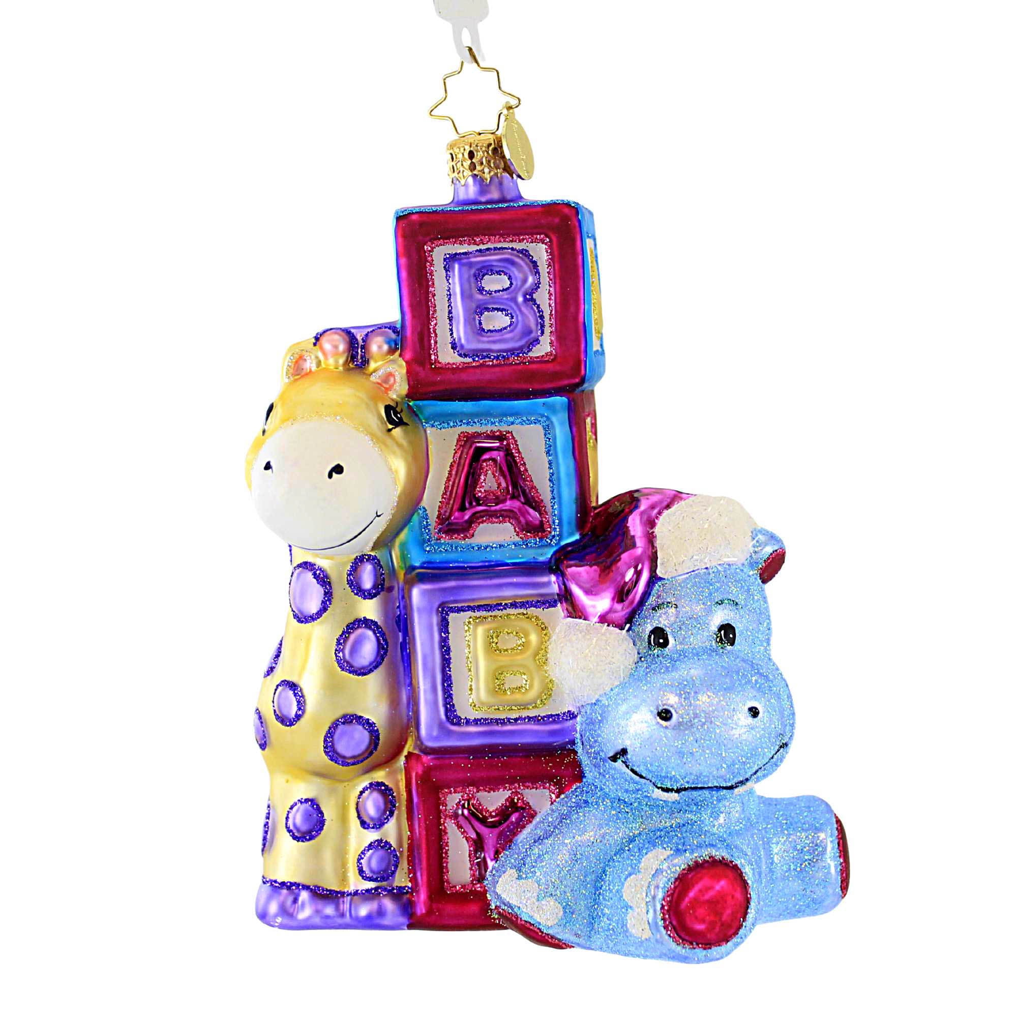 Christopher Radko Company Baby On The Block - 1 Glass Ornament 6 Inch ...