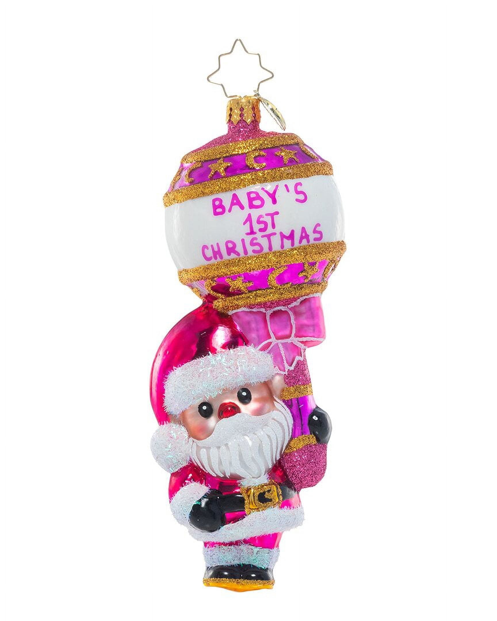 Christopher Radko Company First Christmas Rattle Baby Pink - One ...