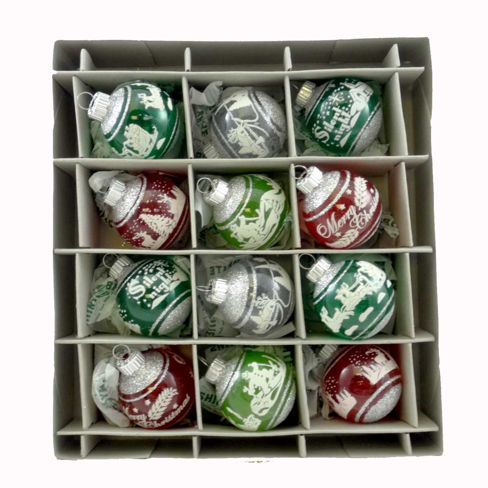 Christopher Radko Holiday Splendor Mini ## Glass Ornament Set/12 Shiny ...