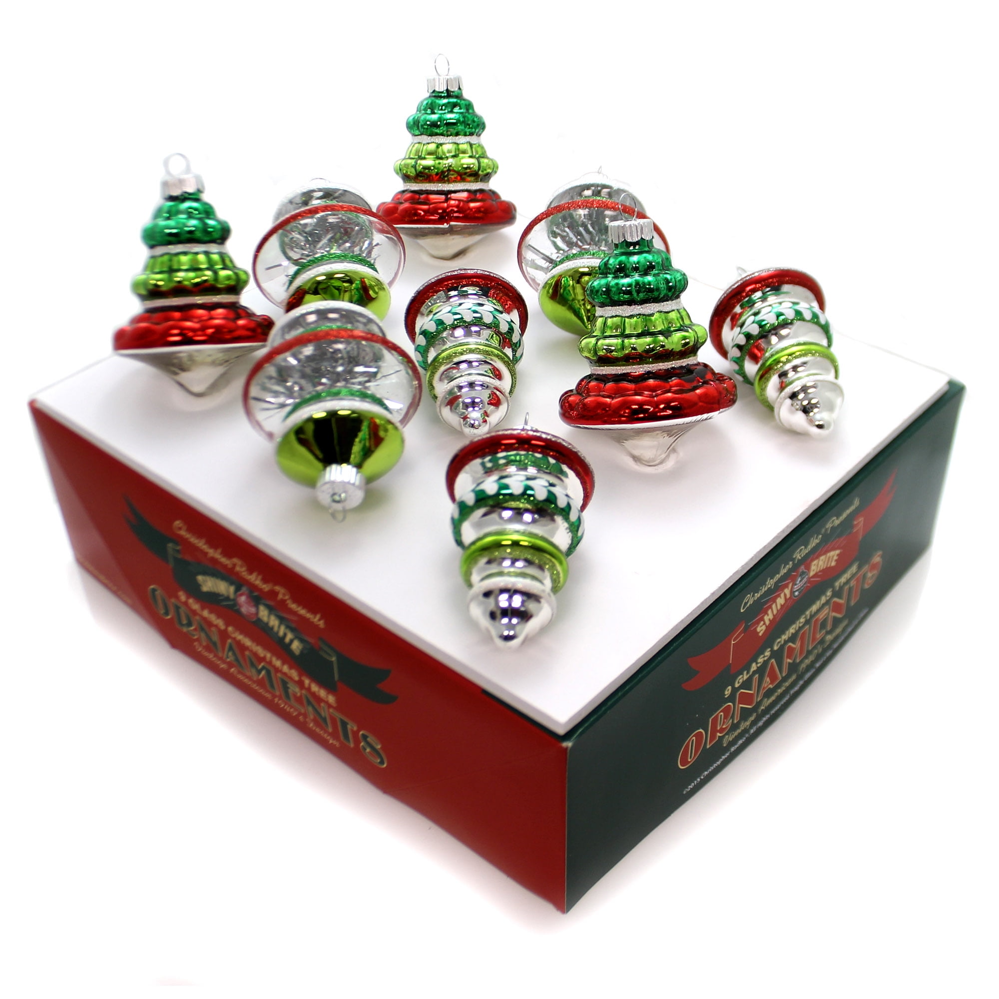 Christopher Radko Hs Translucent Shapes W/ Tinsel Splendor Shiny Brite ...