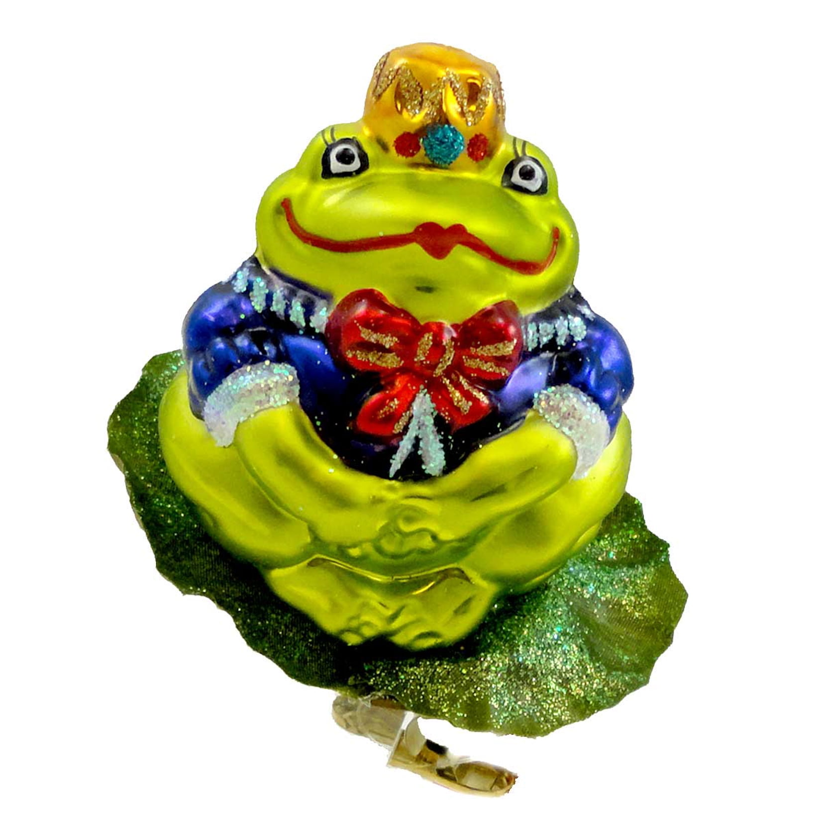 3.25In Lilypad Princess, Glass, Ornament Frog Clip-On 1012071 - Walmart.com