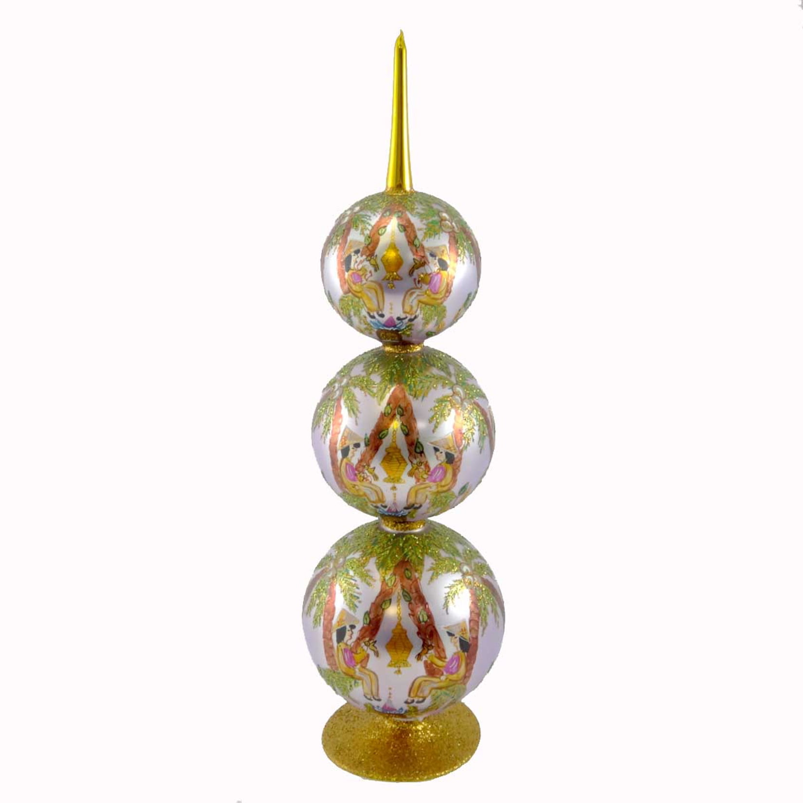 14.50In Orient Express Finial, Glass, Finial Table Top Asian Palm ...
