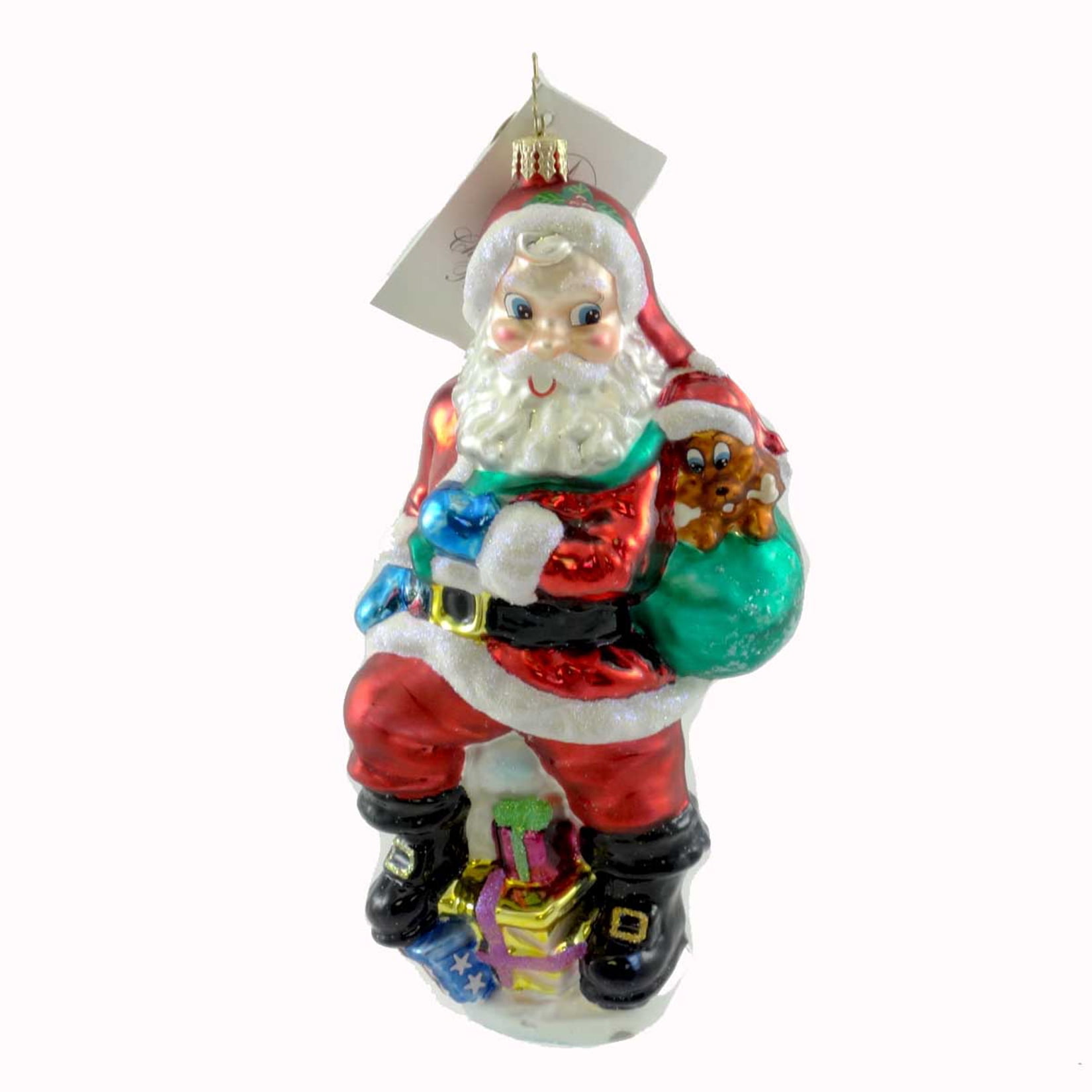 Christopher Radko Santas Best Friend Glass Ornament Christmas Dog ...
