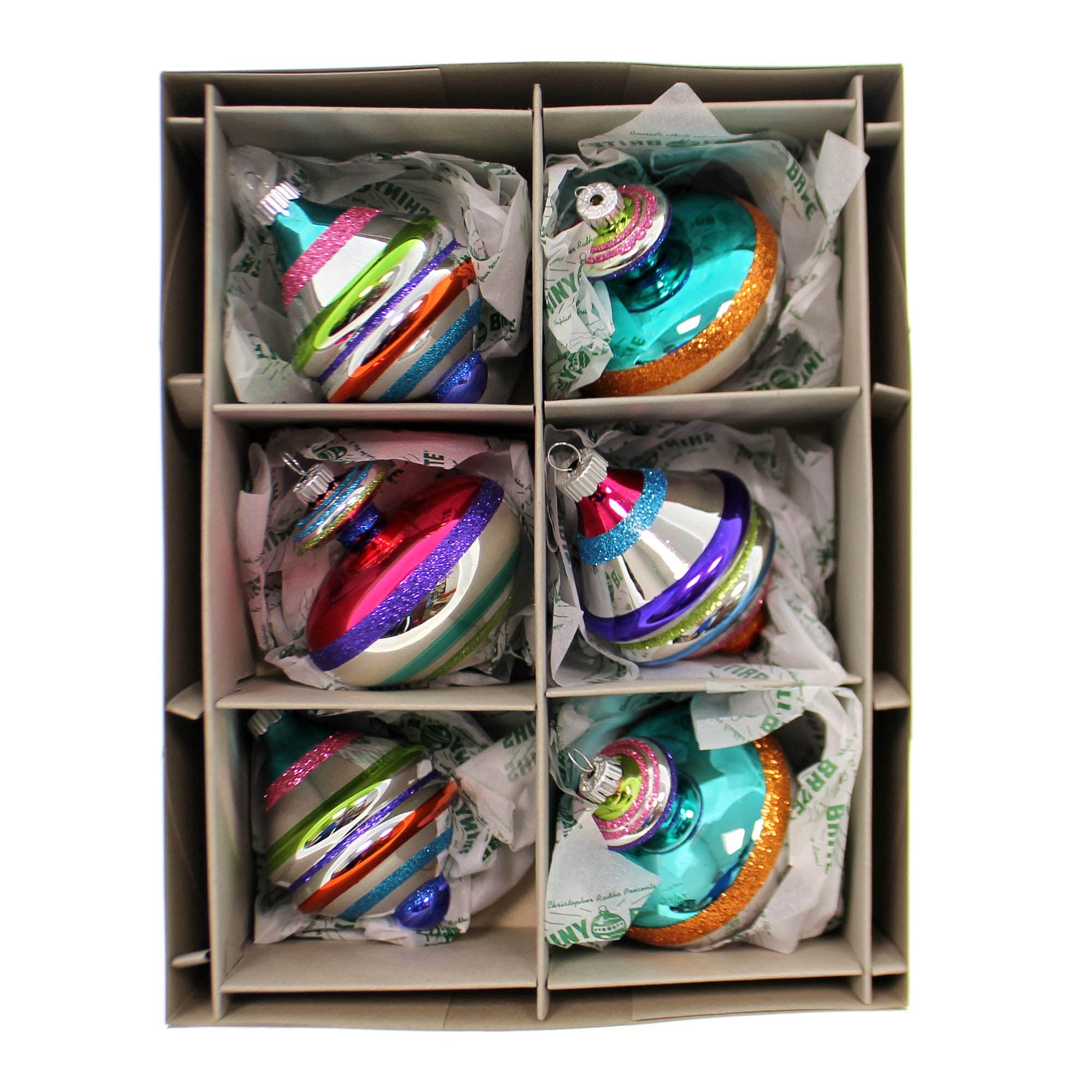Christopher Radko Shiny Brite Cb Decorated Shapes Ornament Set Vintage ...