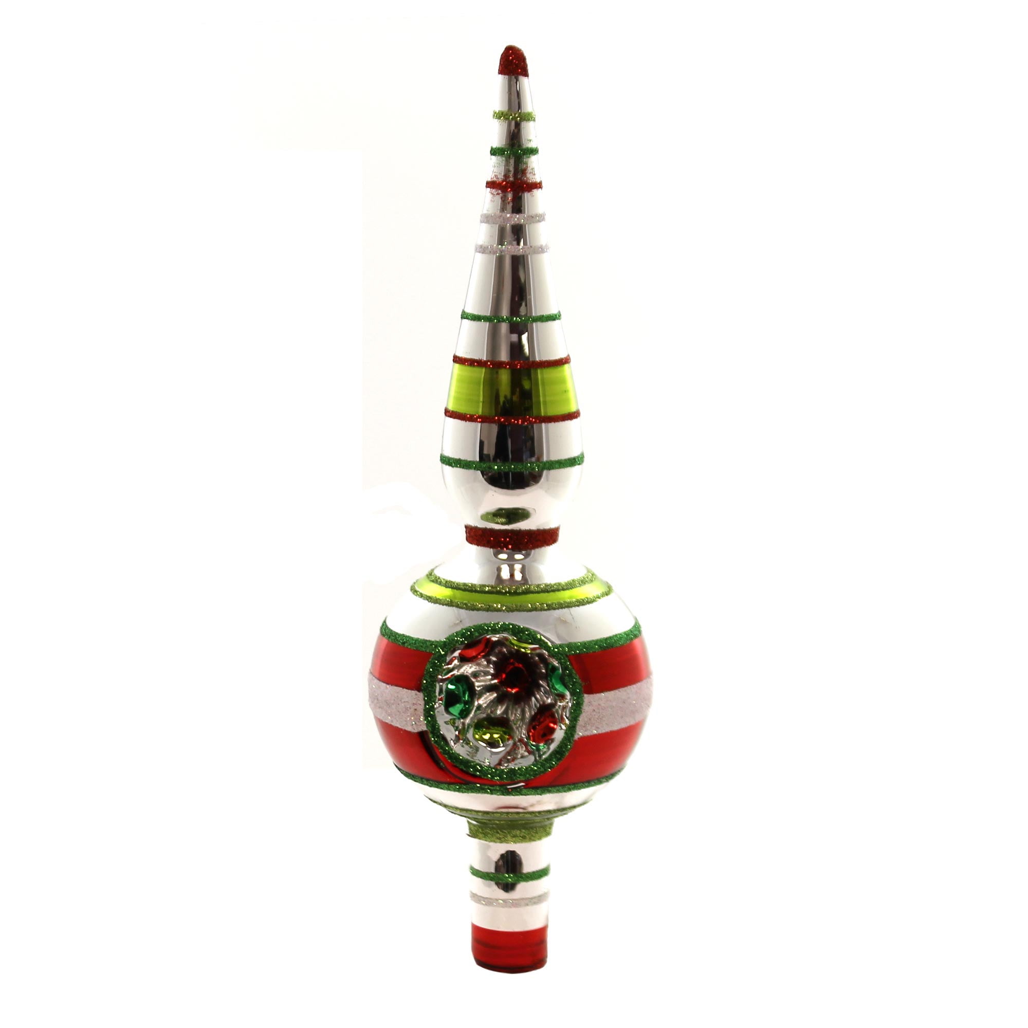 Christopher Radko Shiny Brite Hs Finial Reflector Glass Tree Topper ...