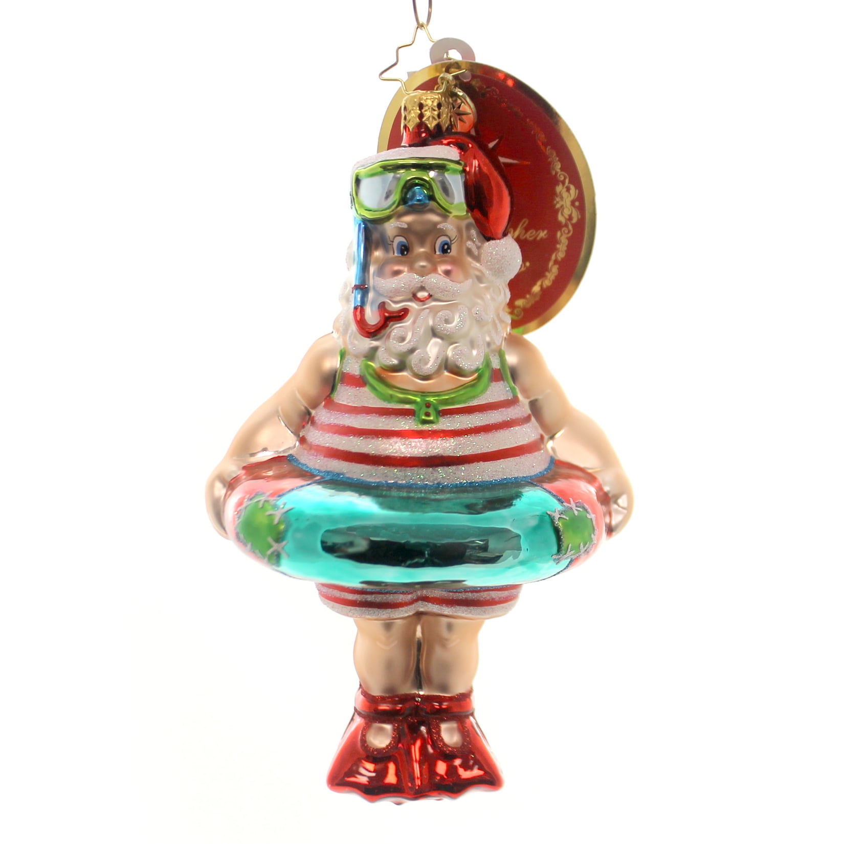 Christopher Radko Splish Splash Santa Glass Ornament Scuba Florida Swim ...