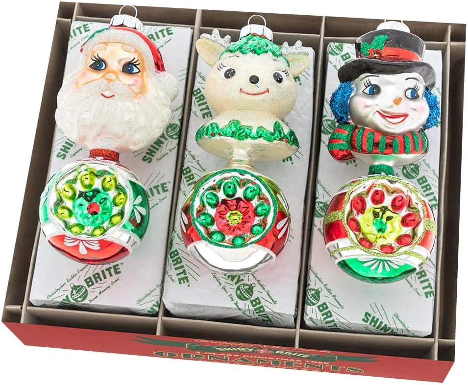 Christopher Radko Shiny Brite Holiday Splendor 3 Count 5.5" Figure ...