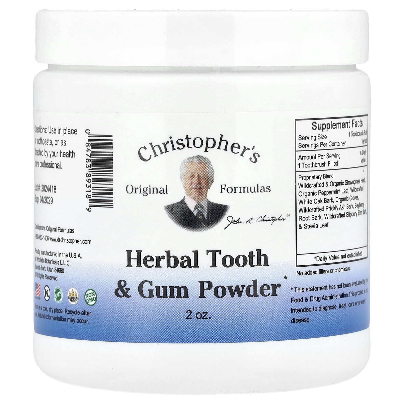 Christopher's Original Formulas Herbal Tooth & Gum Powder, Oral Teeth ...