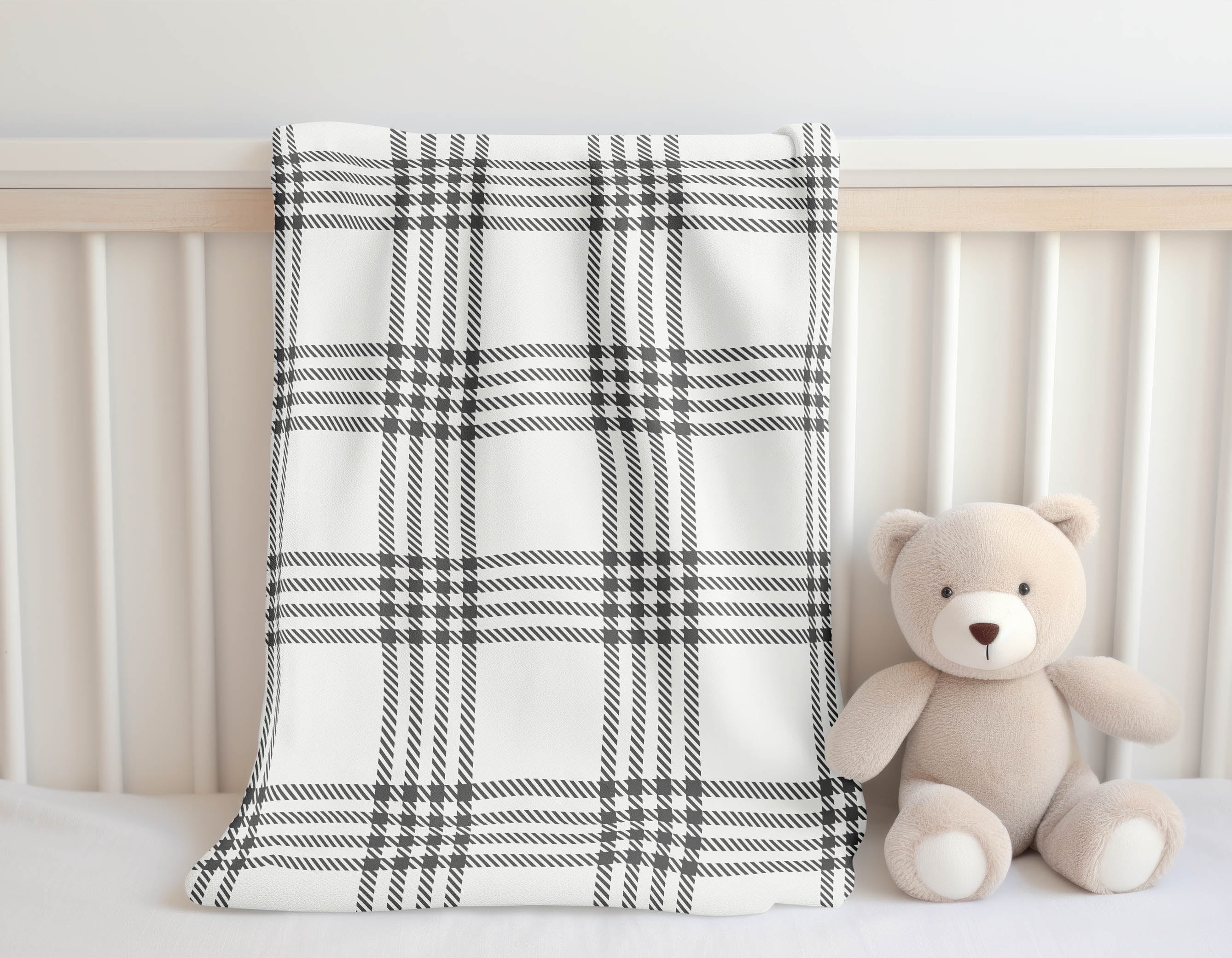 Christopher's Plaid Ivory Velveteen Fleece Blanket - Walmart.com