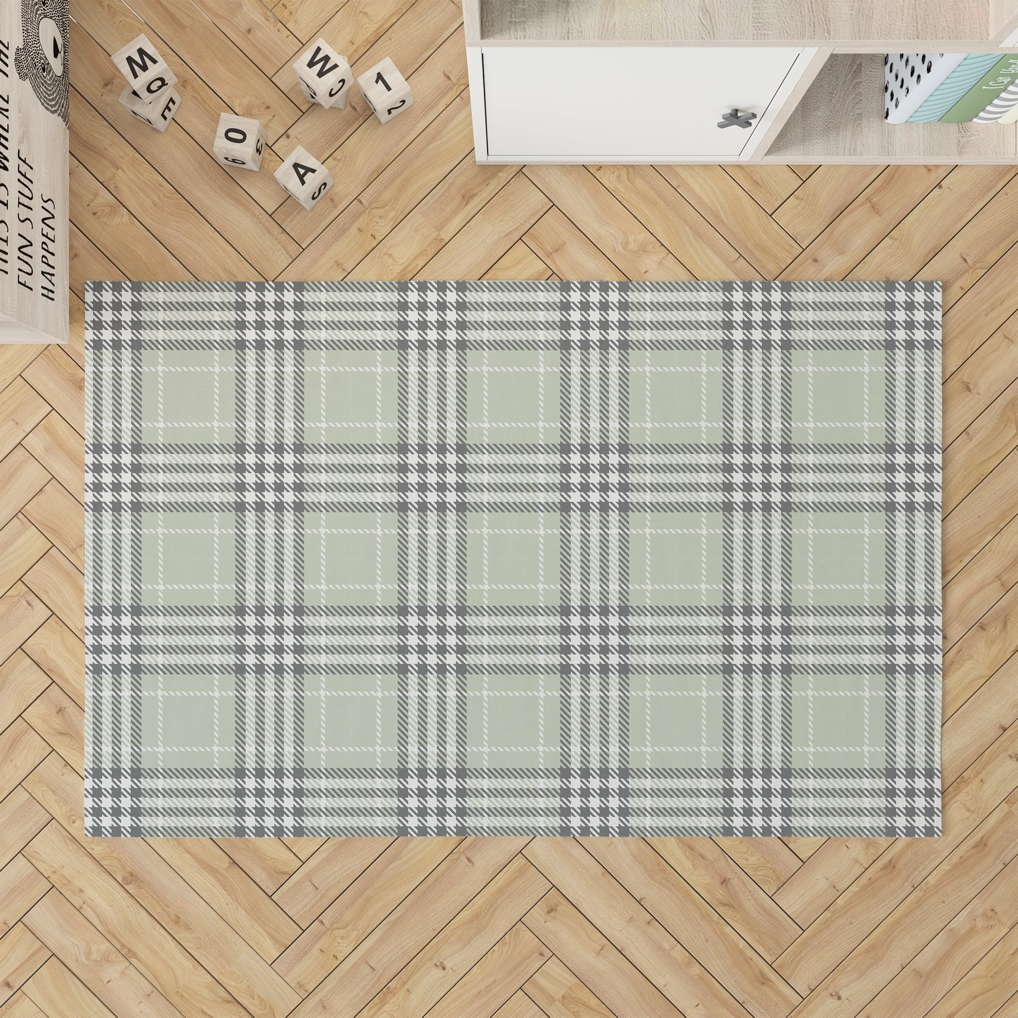 Christopher's Plaid Light Green Kids Play Mat - Walmart.com