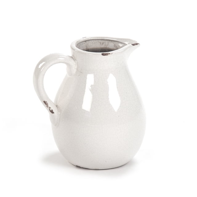 Distressed Crackle White Pitcher (6728L A369) by Zentique - Walmart.com