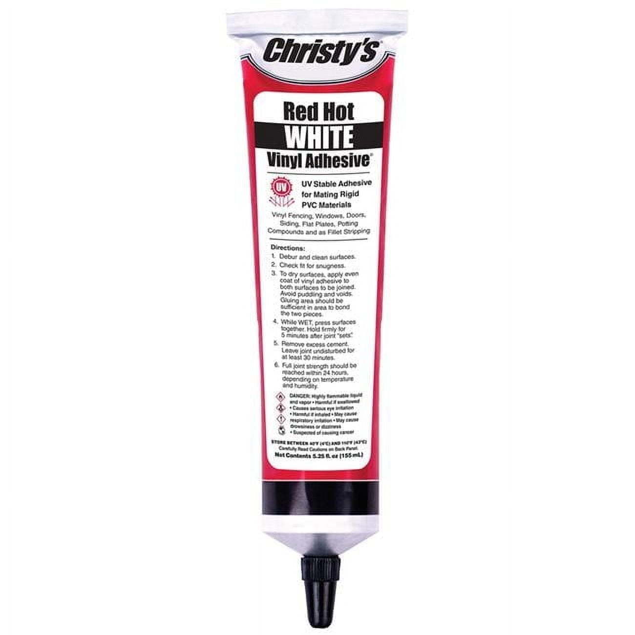 Christys 4001516 5.25 oz Red Hot White Adhesive for PVC & Vinyl ...