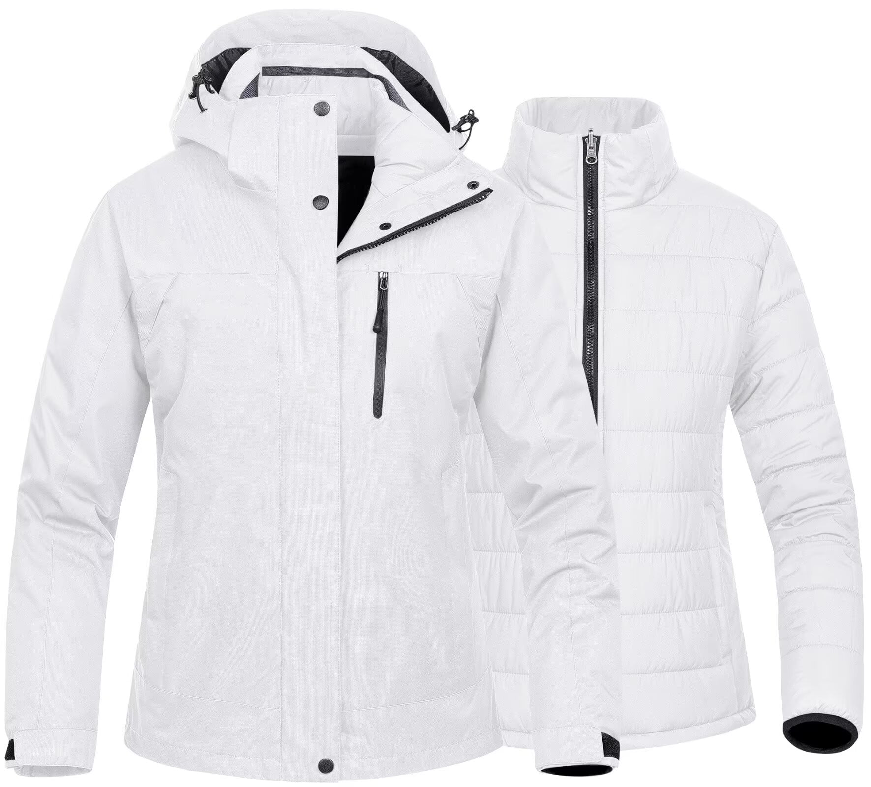 Chrisuno 3-in-1 Women Ski Jacket Snowmobile Jackets Waterproof Mountain ...