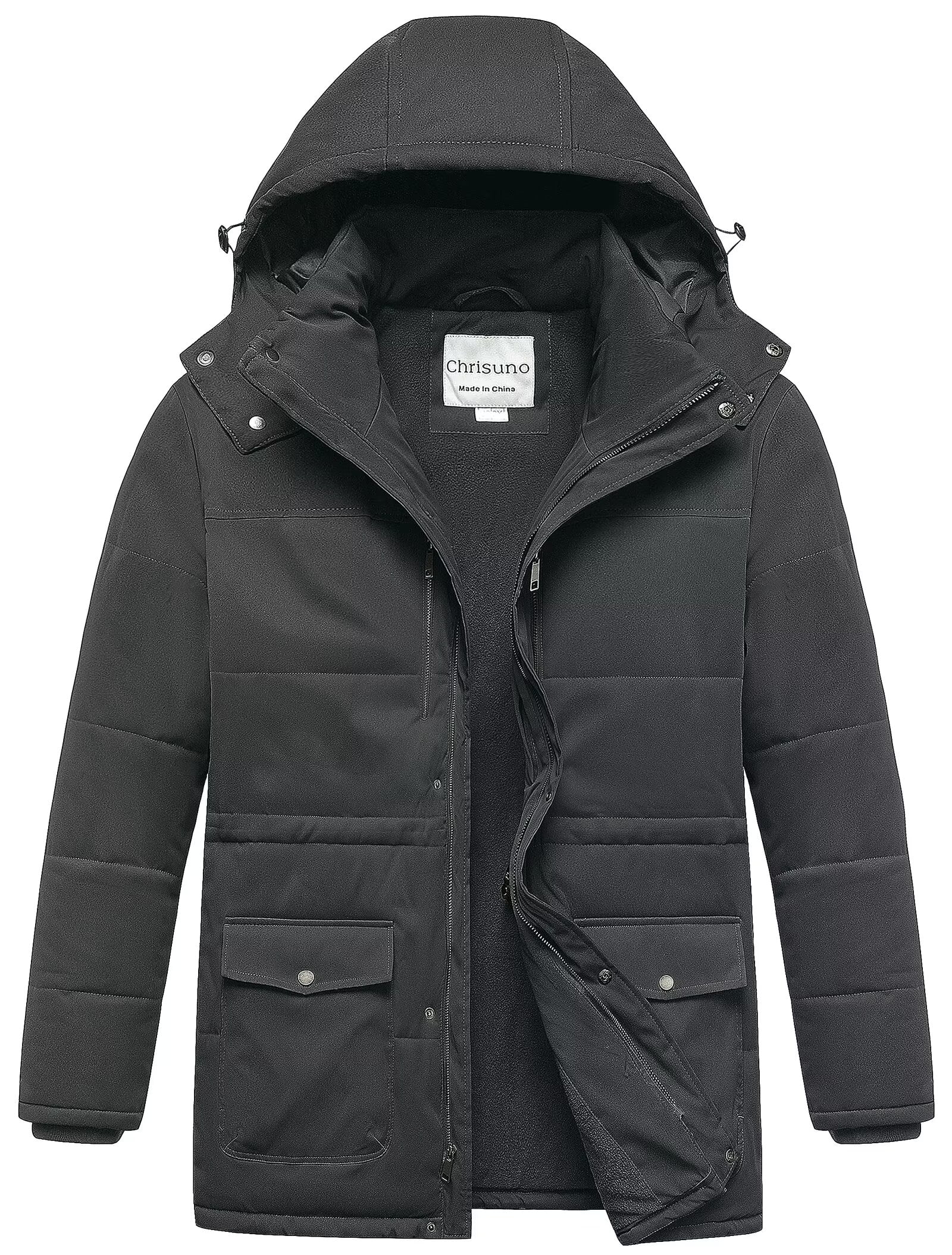 Chrisuno Big and Tall Jackets for Men Mens Parka Winter Coats Long Men ...
