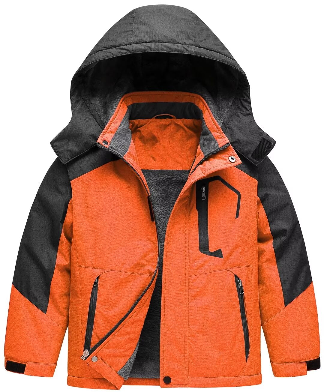 Chrisuno Boy's Waterproof Ski Jacket Breathable Rain Jackets Orange 14 ...
