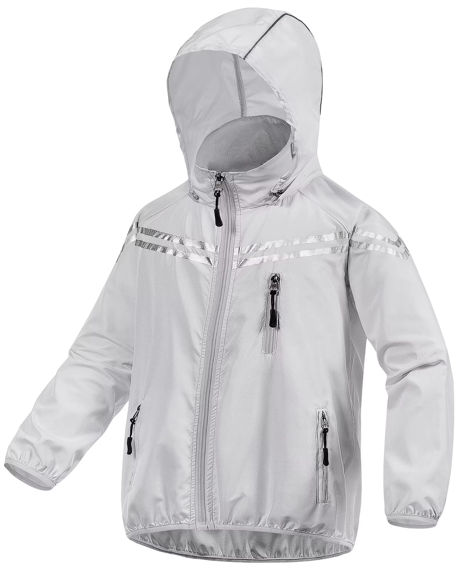 Chrisuno Boys Girls Raincoat Zip Up Versatile Jackets Hooded Waterproof ...