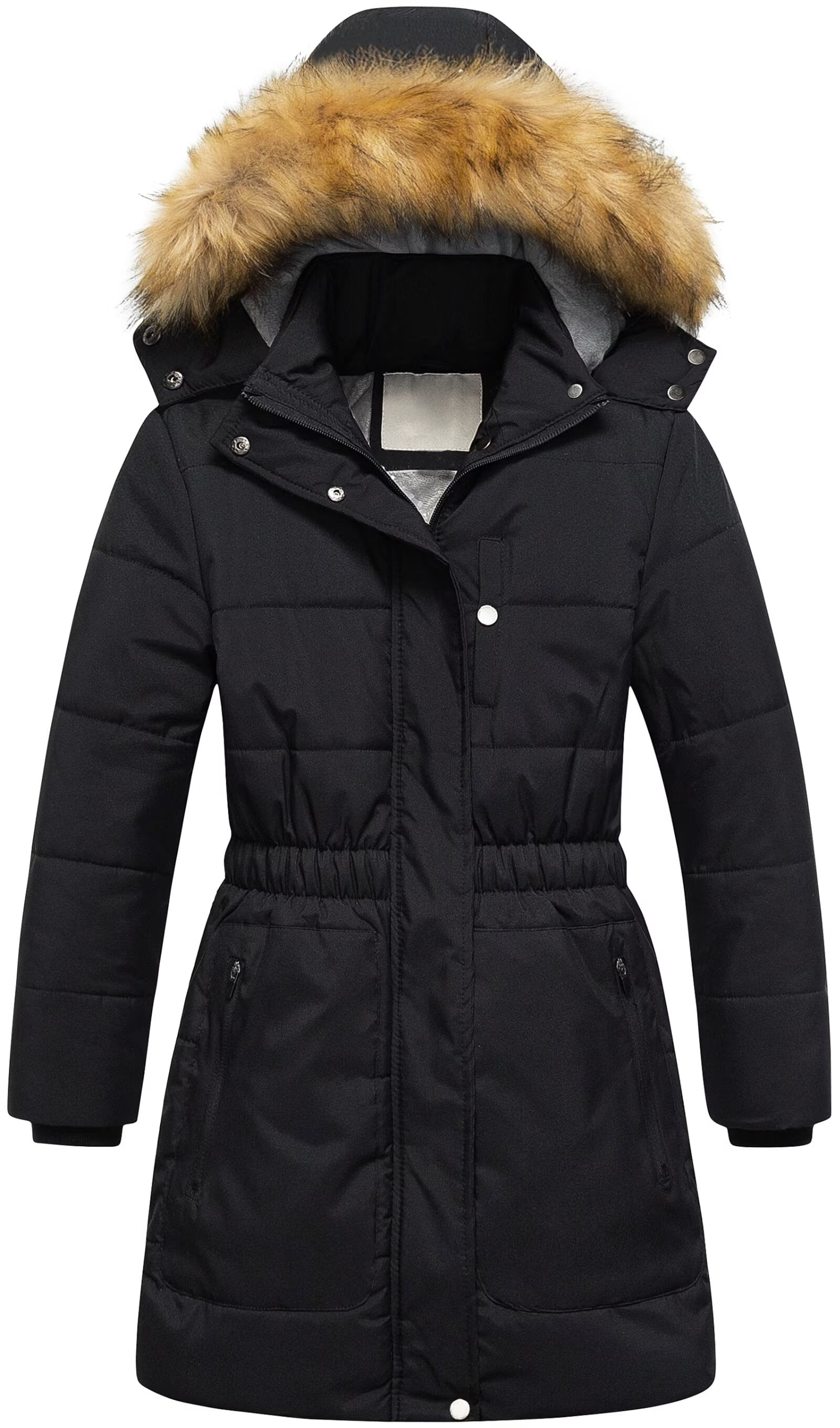 Chrisuno Girl's Long Winter Coat Parka Soft Fleece Line Hooded Quilted ...