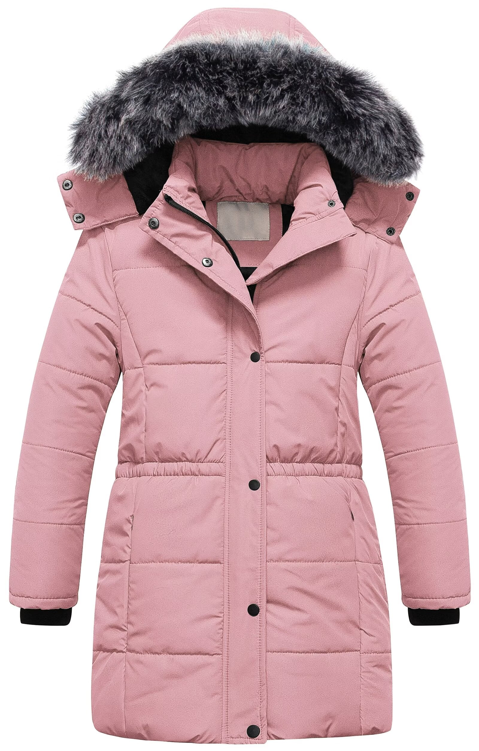 Chrisuno Girl's Long Winter Coat Parka Soft Fleece Line Hooded Quilted ...