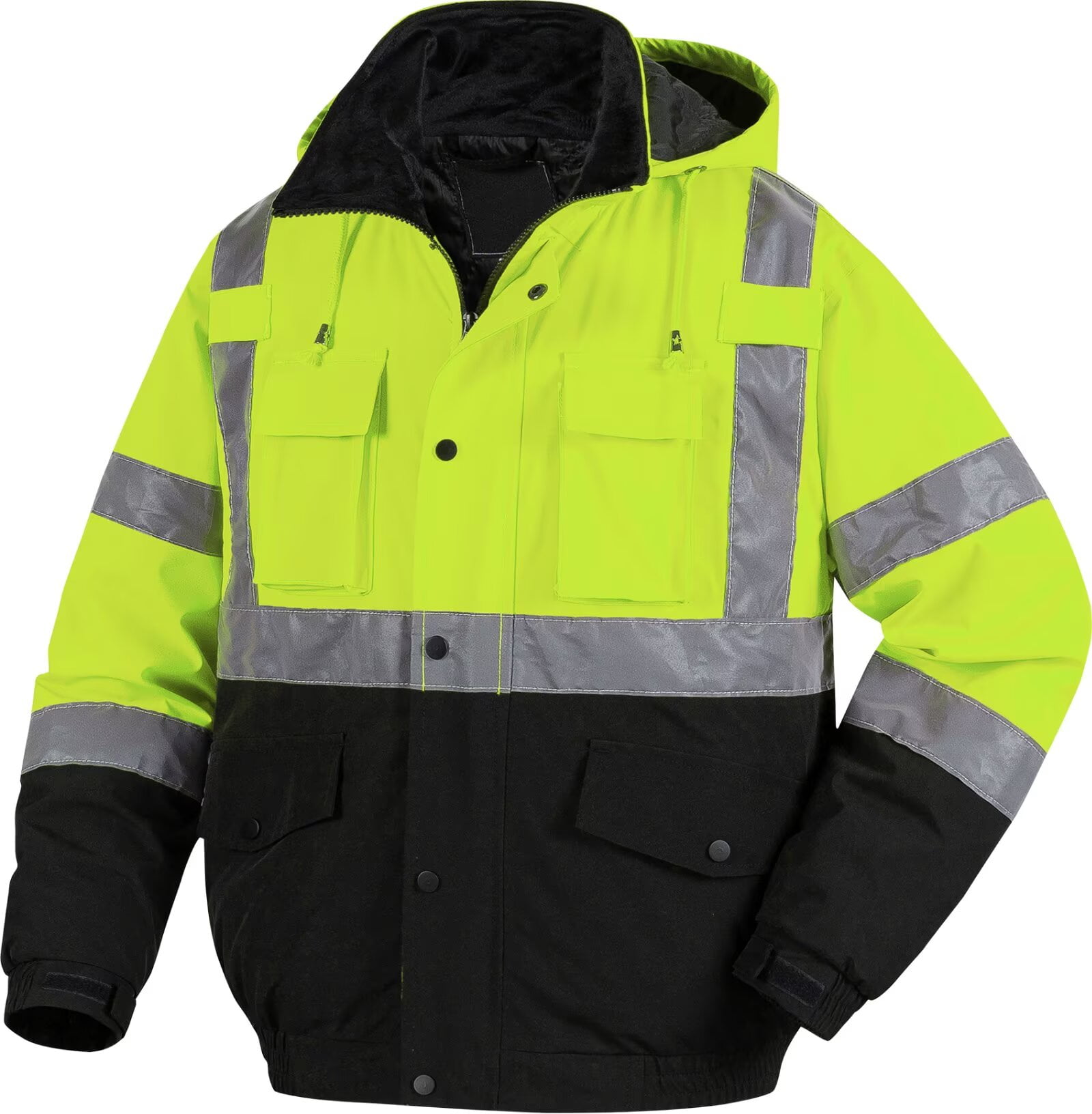 Chrisuno Hi Vis Rain Jacket Construction Clothes Reflective Motorcycle ...