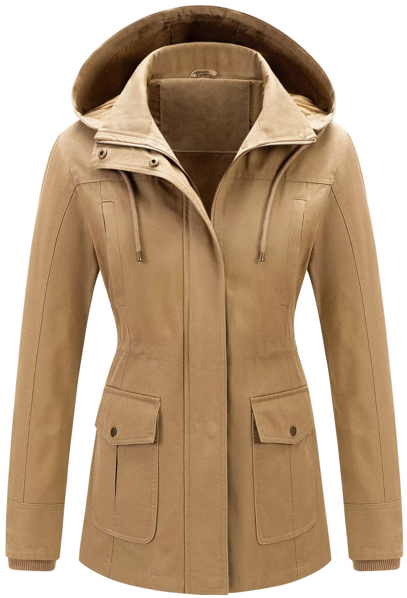 Chrisuno Jacket Women Anorak Utility Fall Jackets With Hood Lightweight ...
