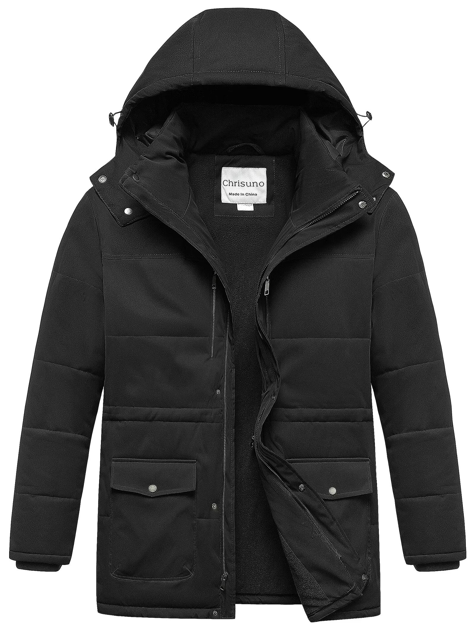 Chrisuno Jackets for Men Big and Tall Coats Winter Long Parka Men's ...