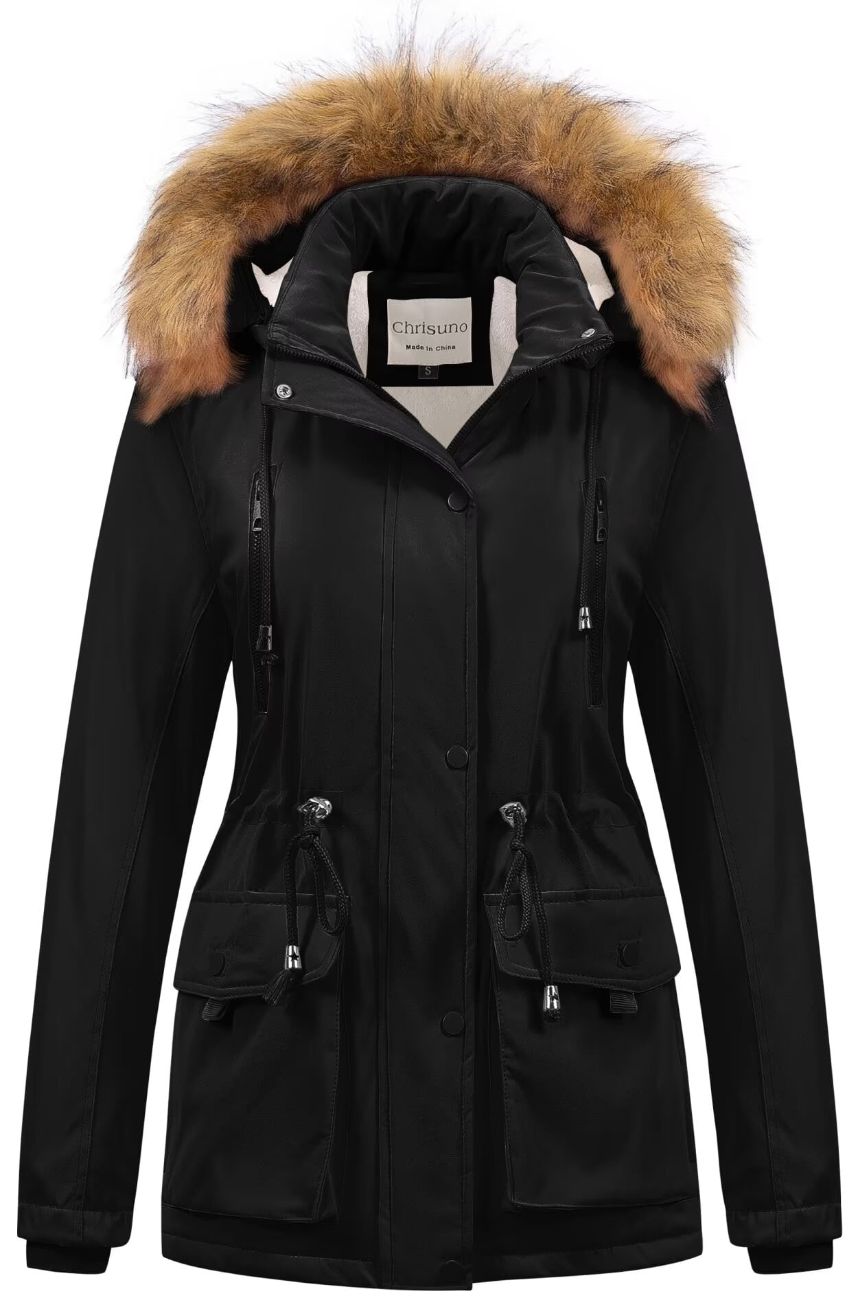 Chrisuno Ladies Mid Length Winter Coats For Women Hooded Warm Down ...
