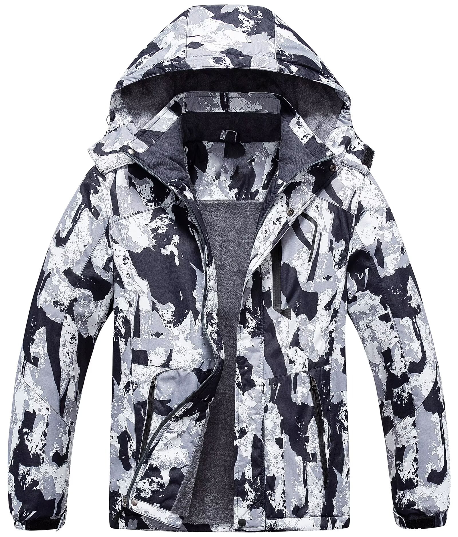 Chrisuno Men's Printed Ski Jacket Mountain Waterproof Snowboard Jacket ...