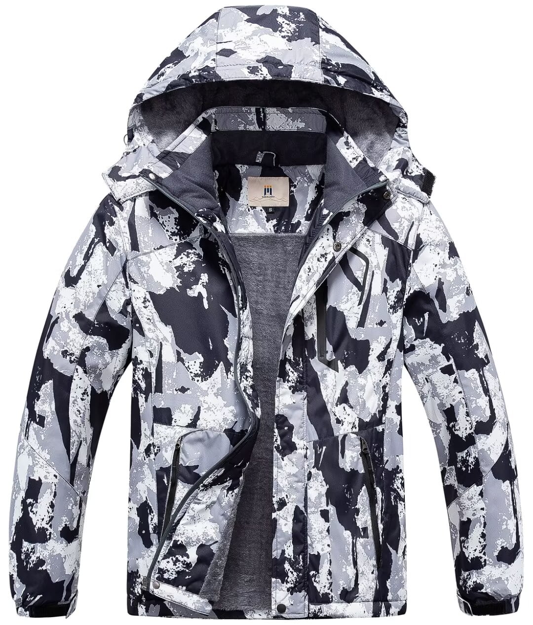 Chrisuno Men's Printed Ski Jacket Mountain Waterproof Snowboard Jacket ...