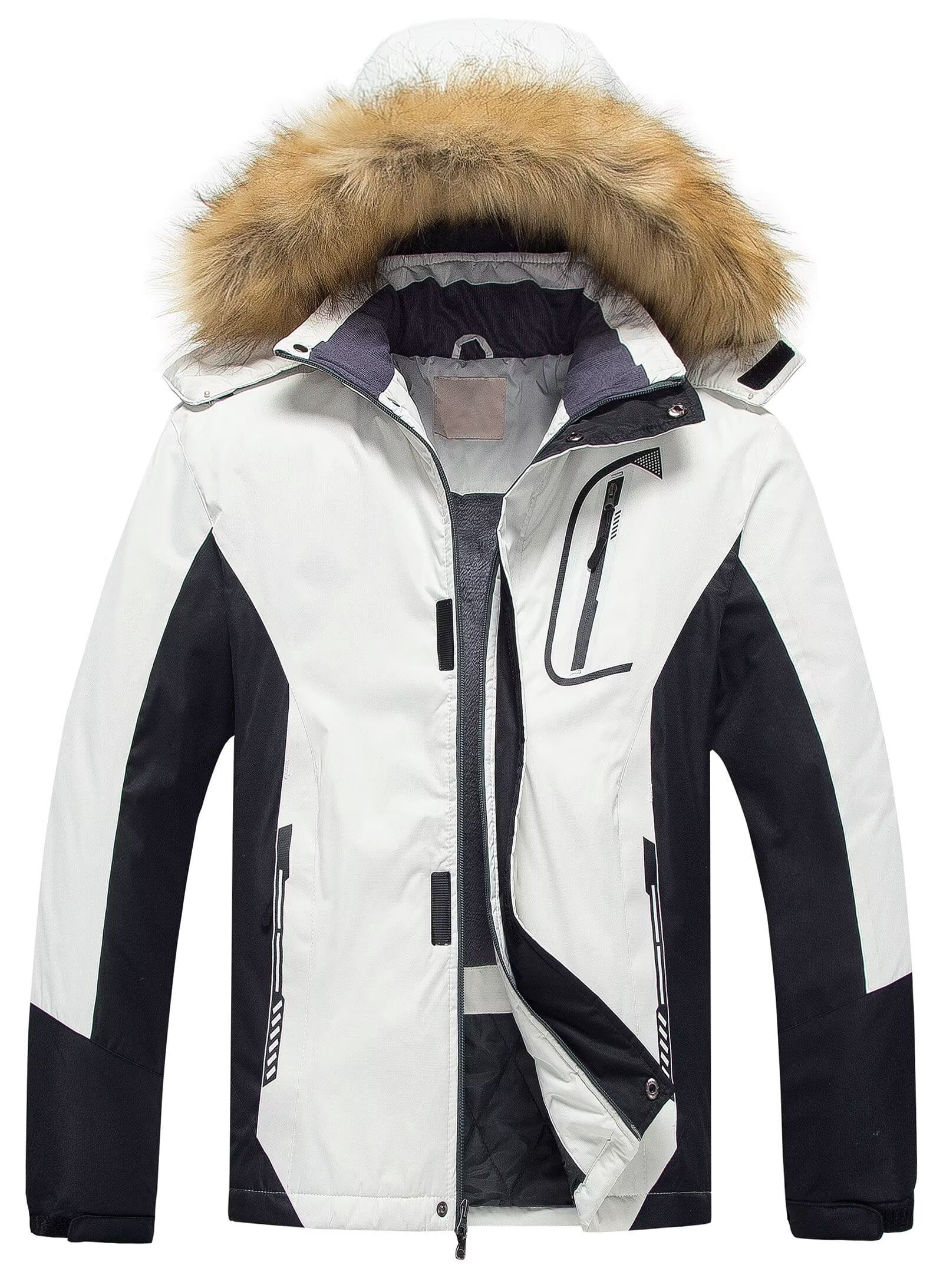 Chrisuno Men's Ski Jacket Winter Waterproof Mountain Hood Snow Coats ...