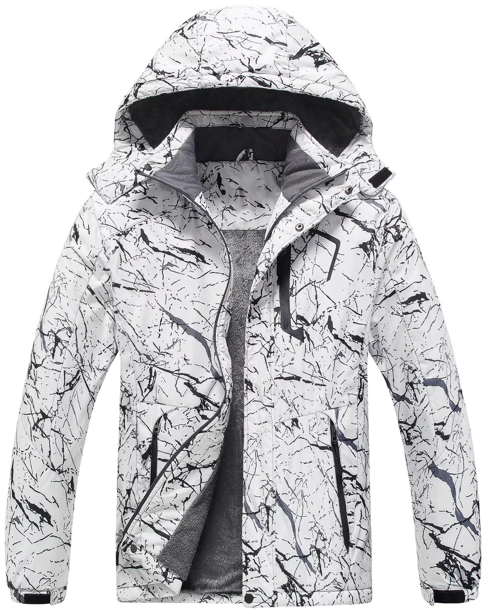 Chrisuno Men's Snowboard Jacket Snow Winter Coat Raincoat Line Printed ...